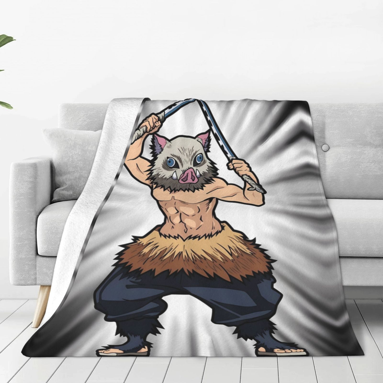 Demon Slayer Inosuke Hashibira Throw Blanket Couch Bed Sofa Soft ...