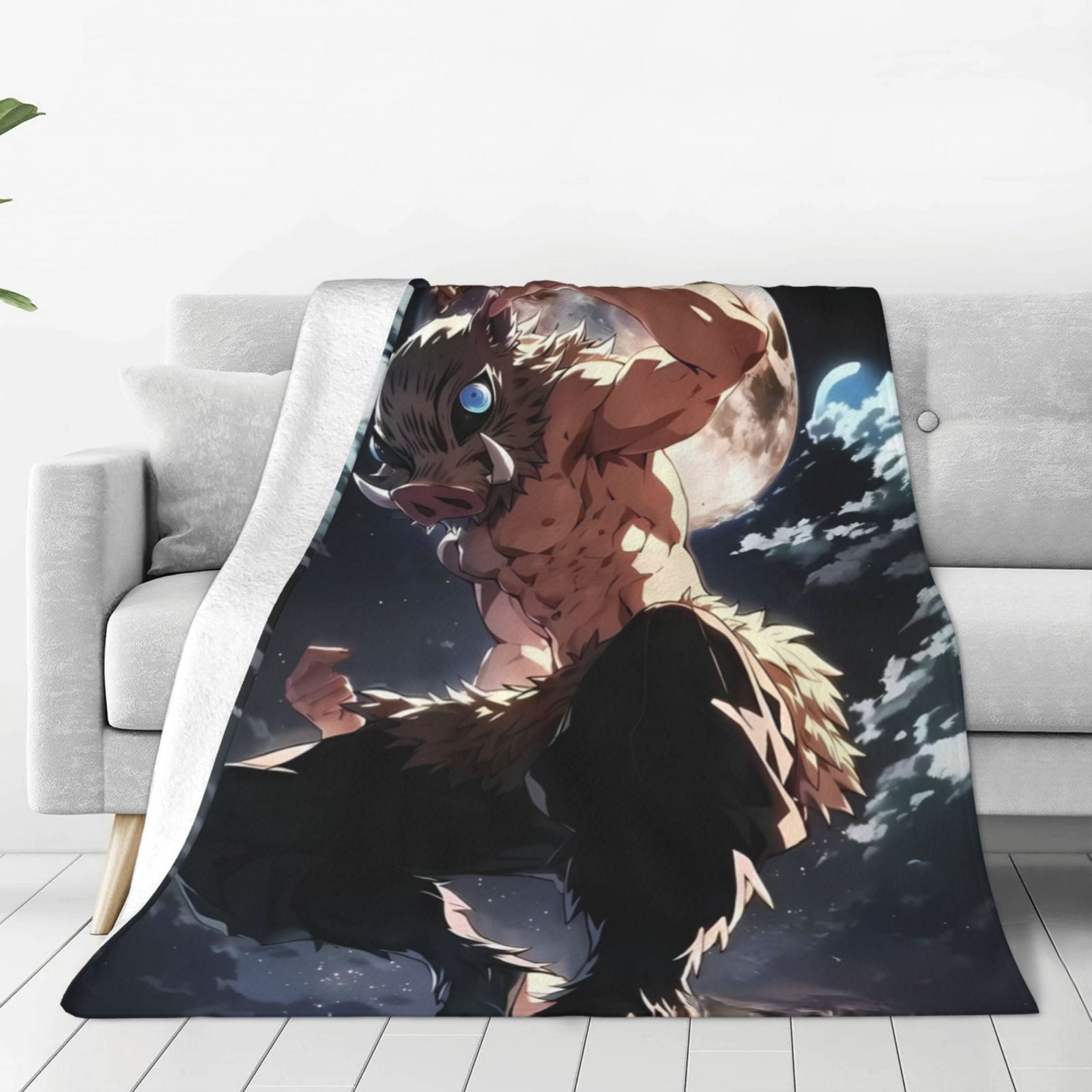 Demon Slayer Inosuke Hashibira Throw Blanket Couch Bed Sofa Soft ...