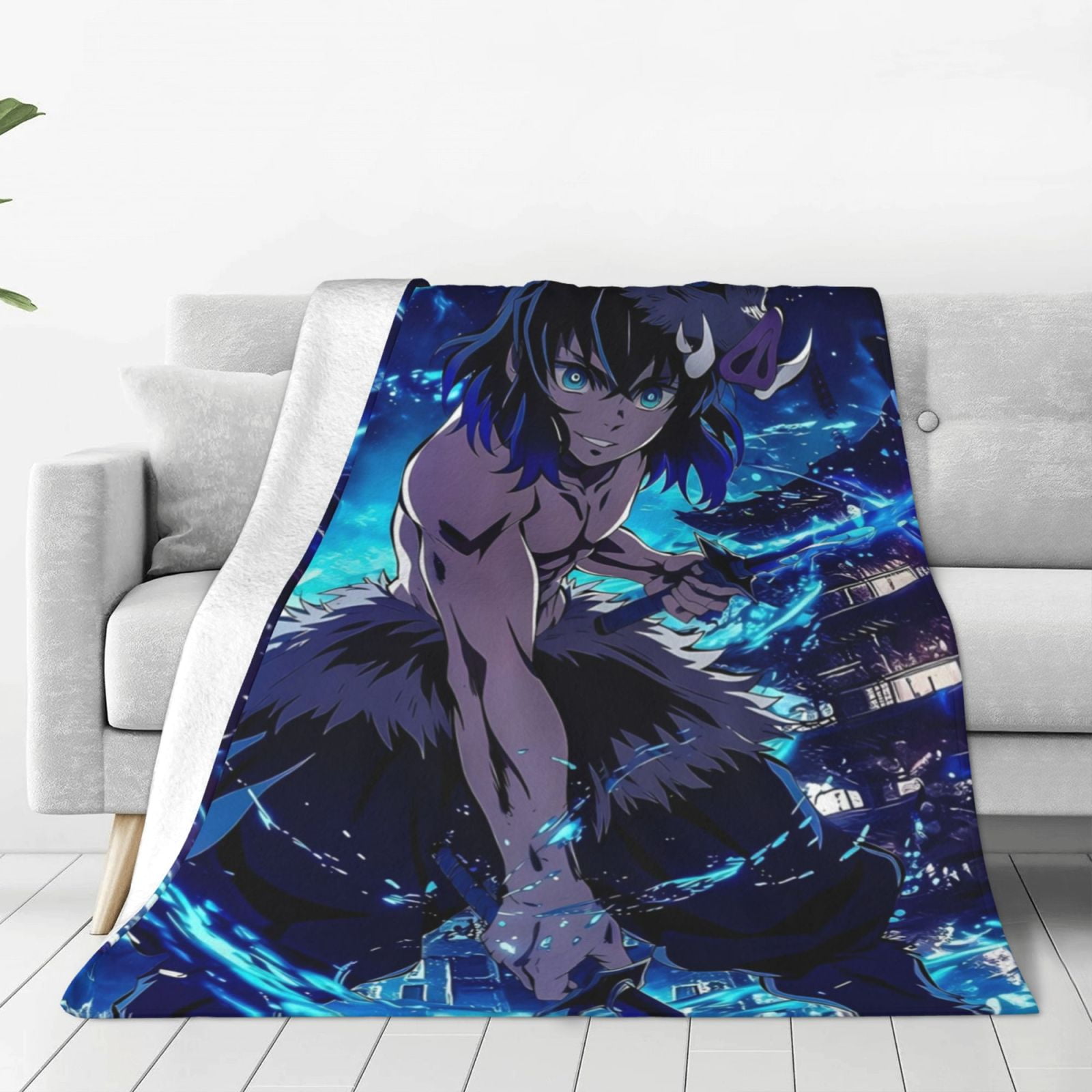 Demon Slayer Inosuke Hashibira Throw Blanket Couch Bed Sofa Soft ...