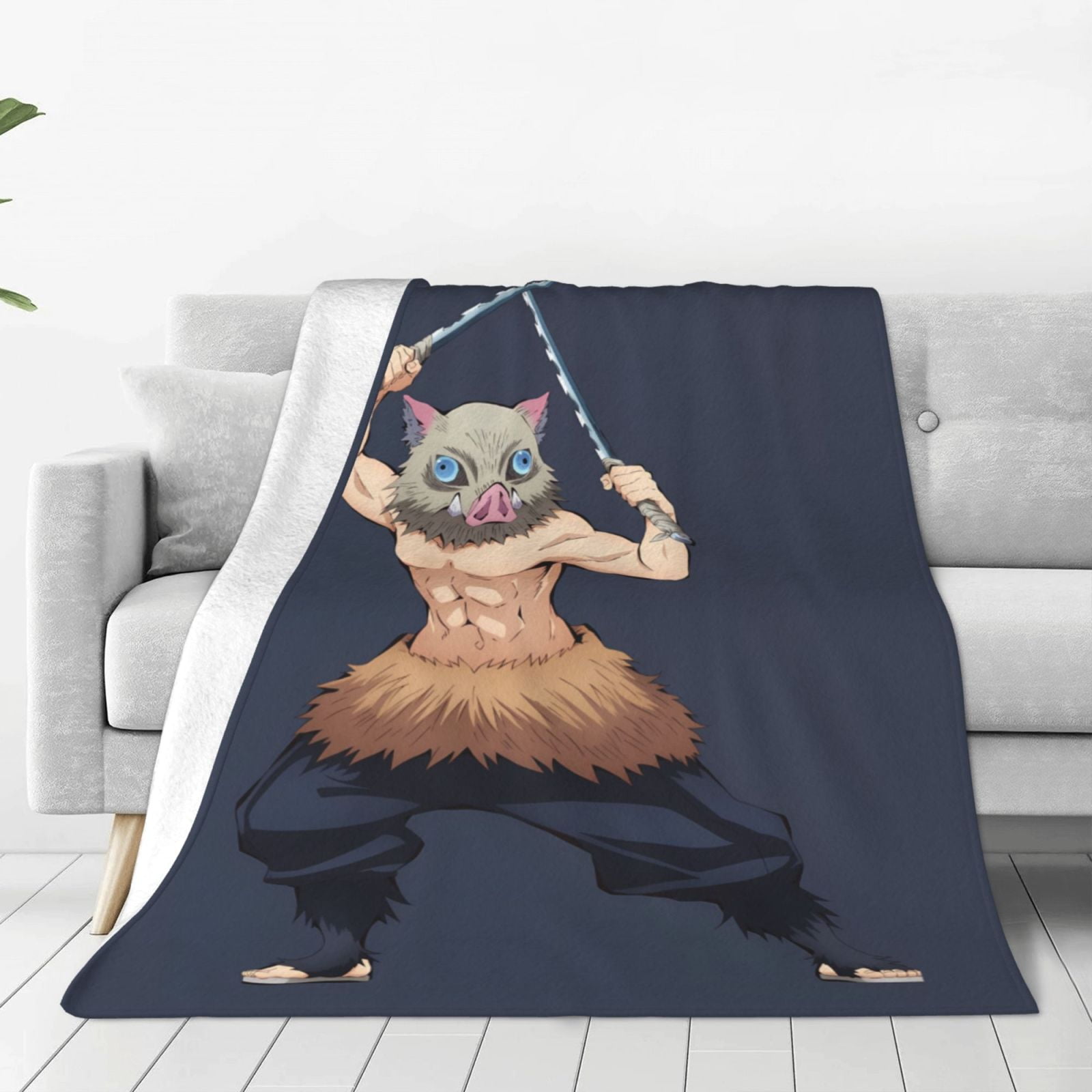 Demon Slayer Inosuke Hashibira Throw Blanket Couch Bed Sofa Soft ...
