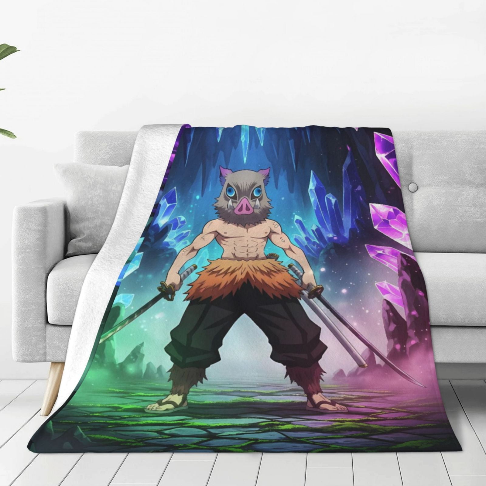 Demon Slayer Inosuke Hashibira Throw Blanket Couch Bed Sofa Soft ...