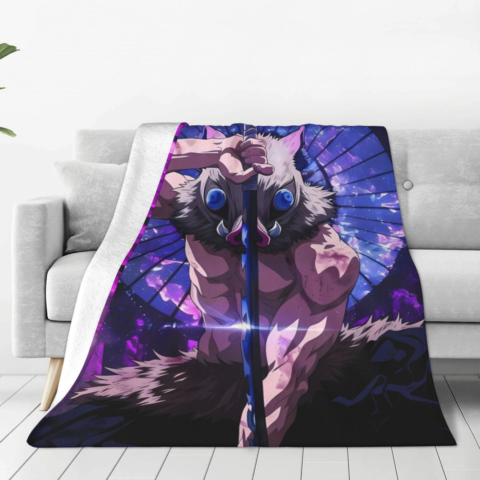 Demon Slayer Inosuke Hashibira Throw Blanket Couch Bed Sofa Soft ...