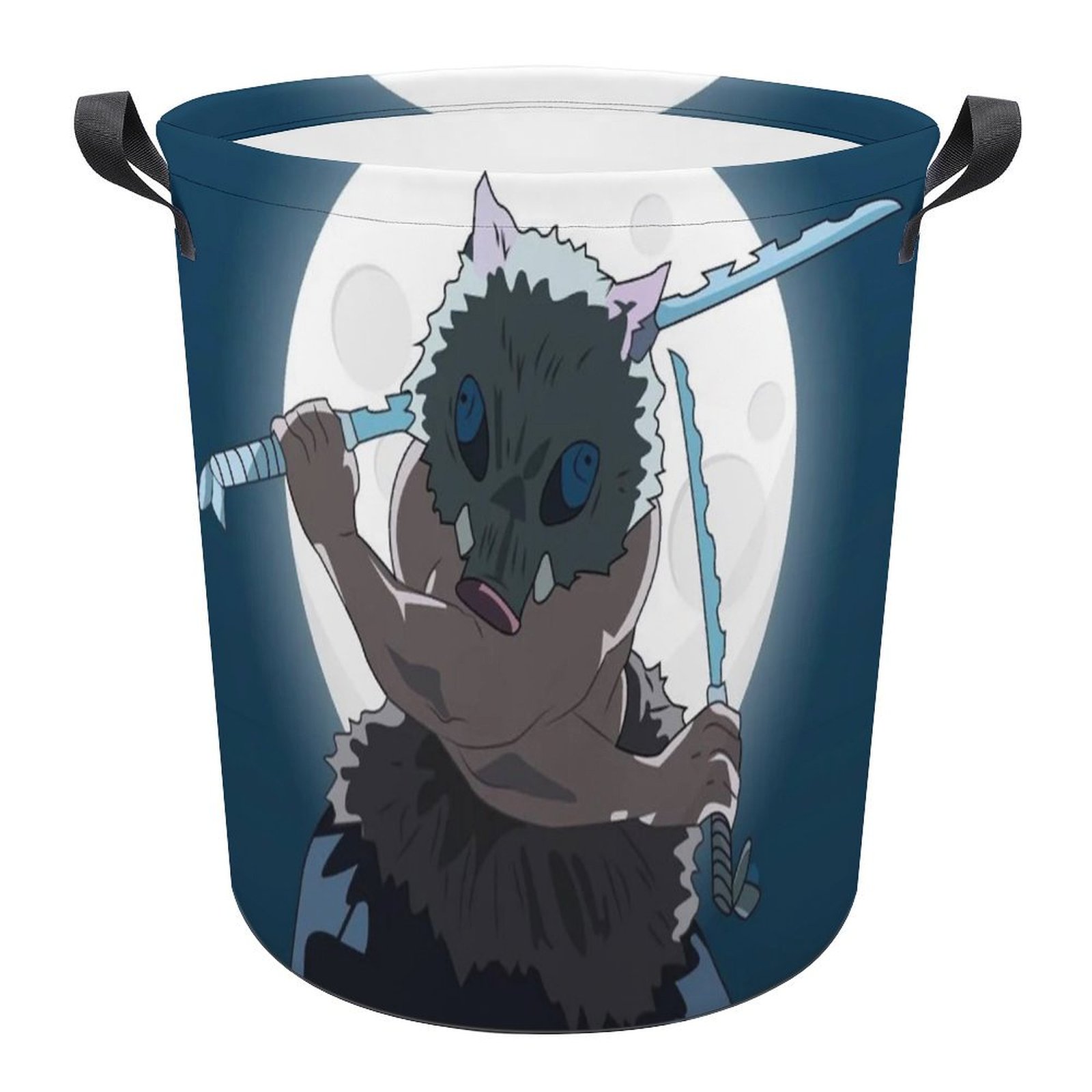 Demon Slayer Inosuke Laundry Hamper Circular Foldable Large Storage ...