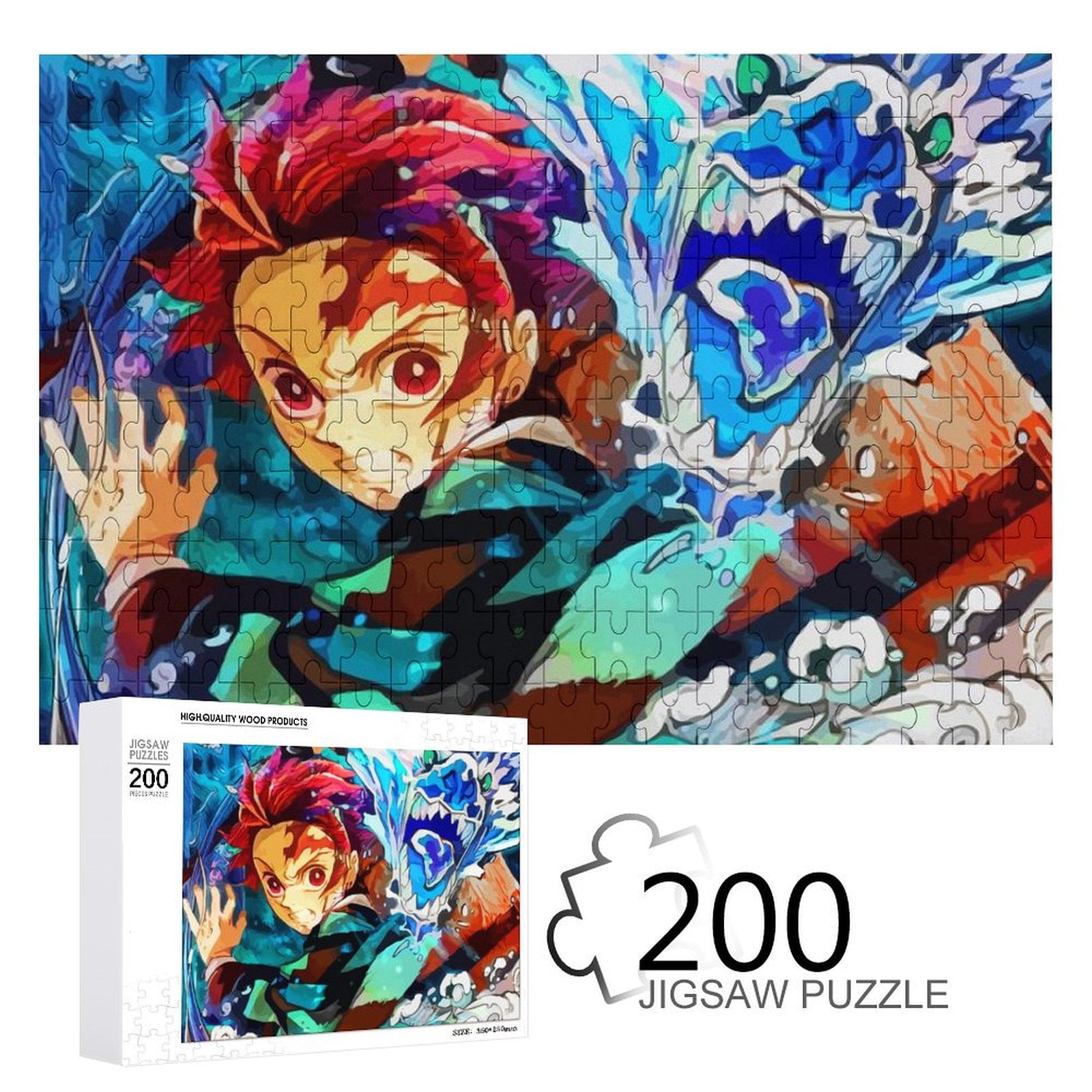 Demon Slayer Jigsaw Puzzle For Adults & Kids - 200 PCS Puzzle For Boys ...