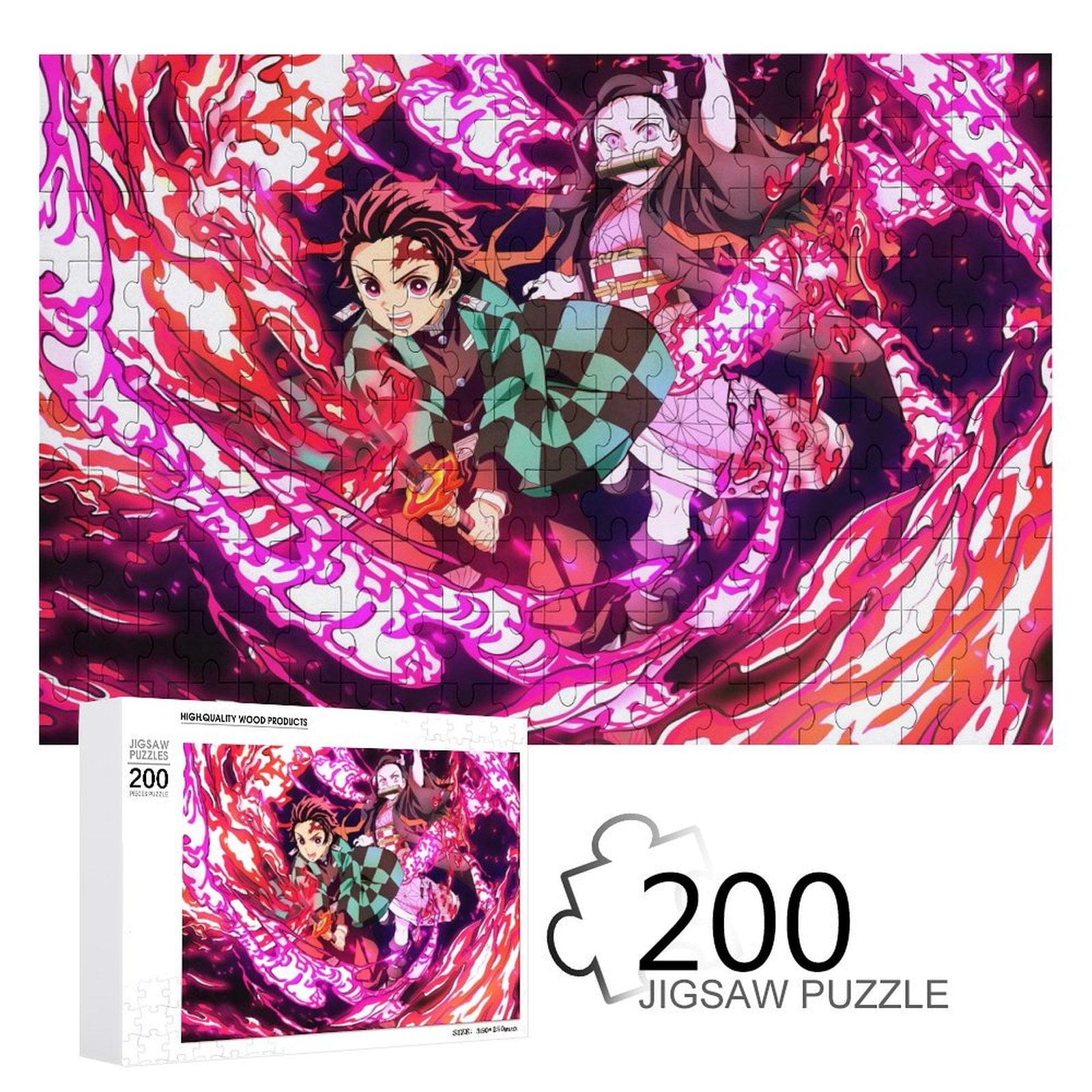 Demon Slayer Jigsaw Puzzle For Adults & Kids - 200 PCS Puzzle For Boys ...
