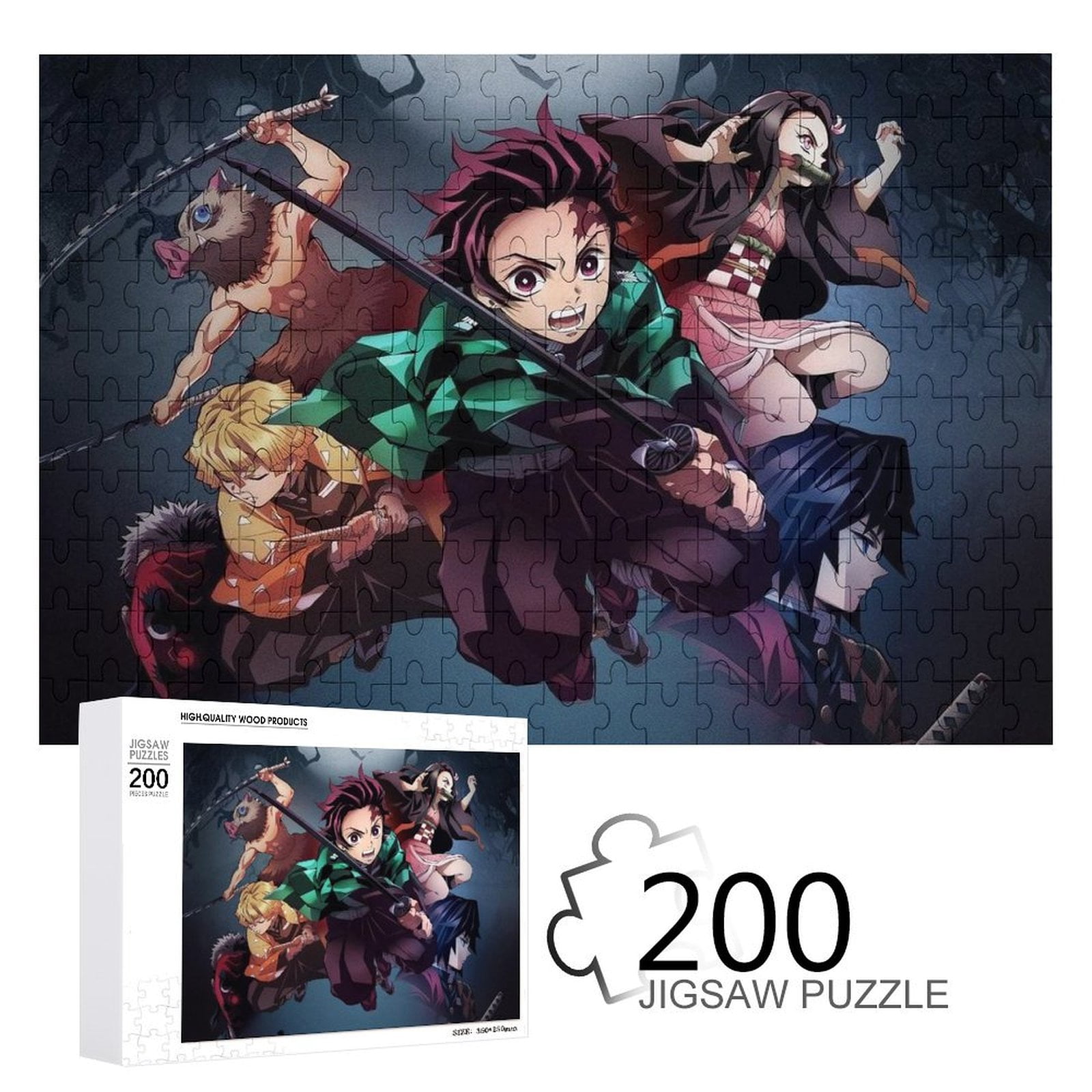 Demon Slayer Jigsaw Puzzle For Adults & Kids - 200 PCS Puzzle For Boys ...