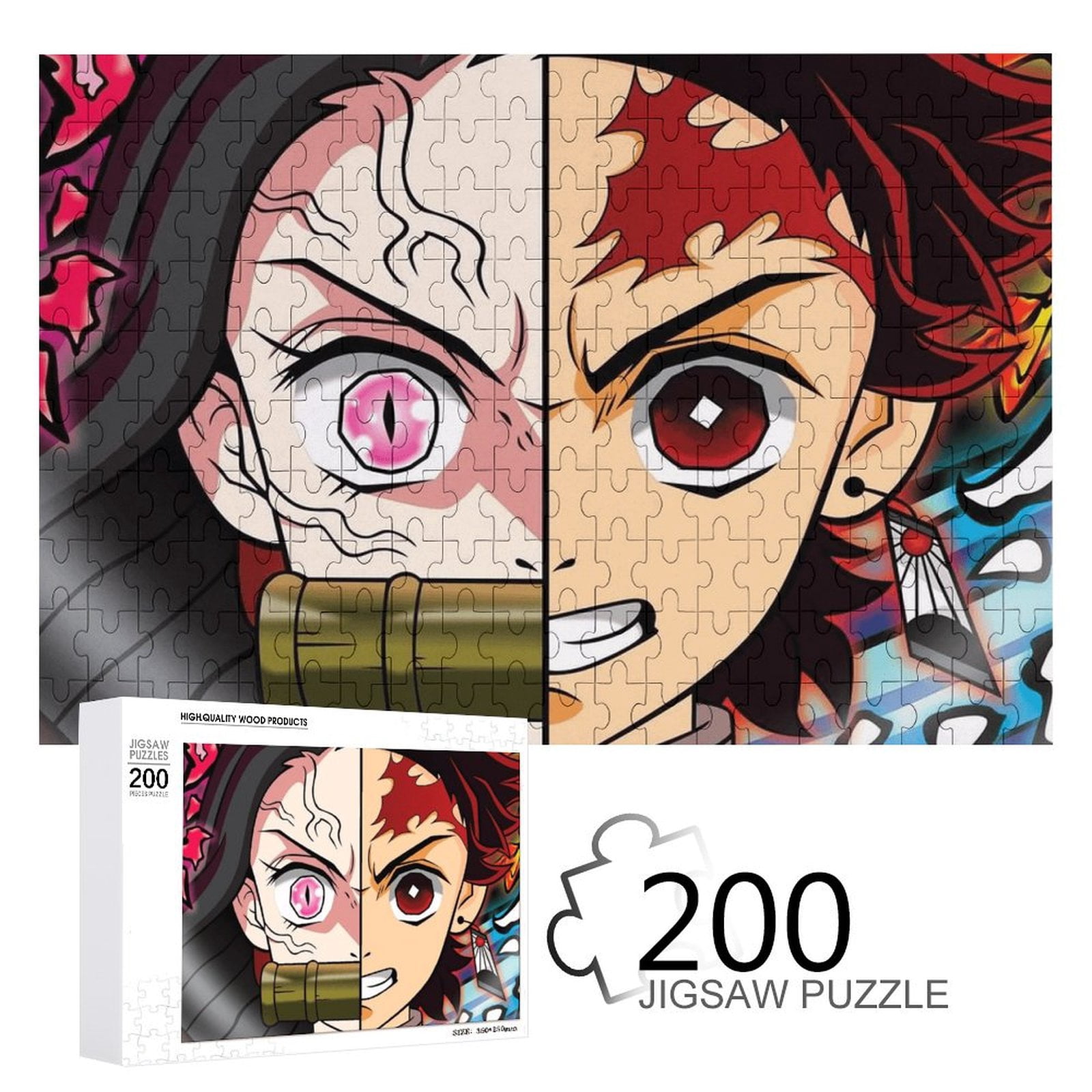Demon Slayer Jigsaw Puzzle For Adults & Kids - 200 PCS Puzzle For Boys ...