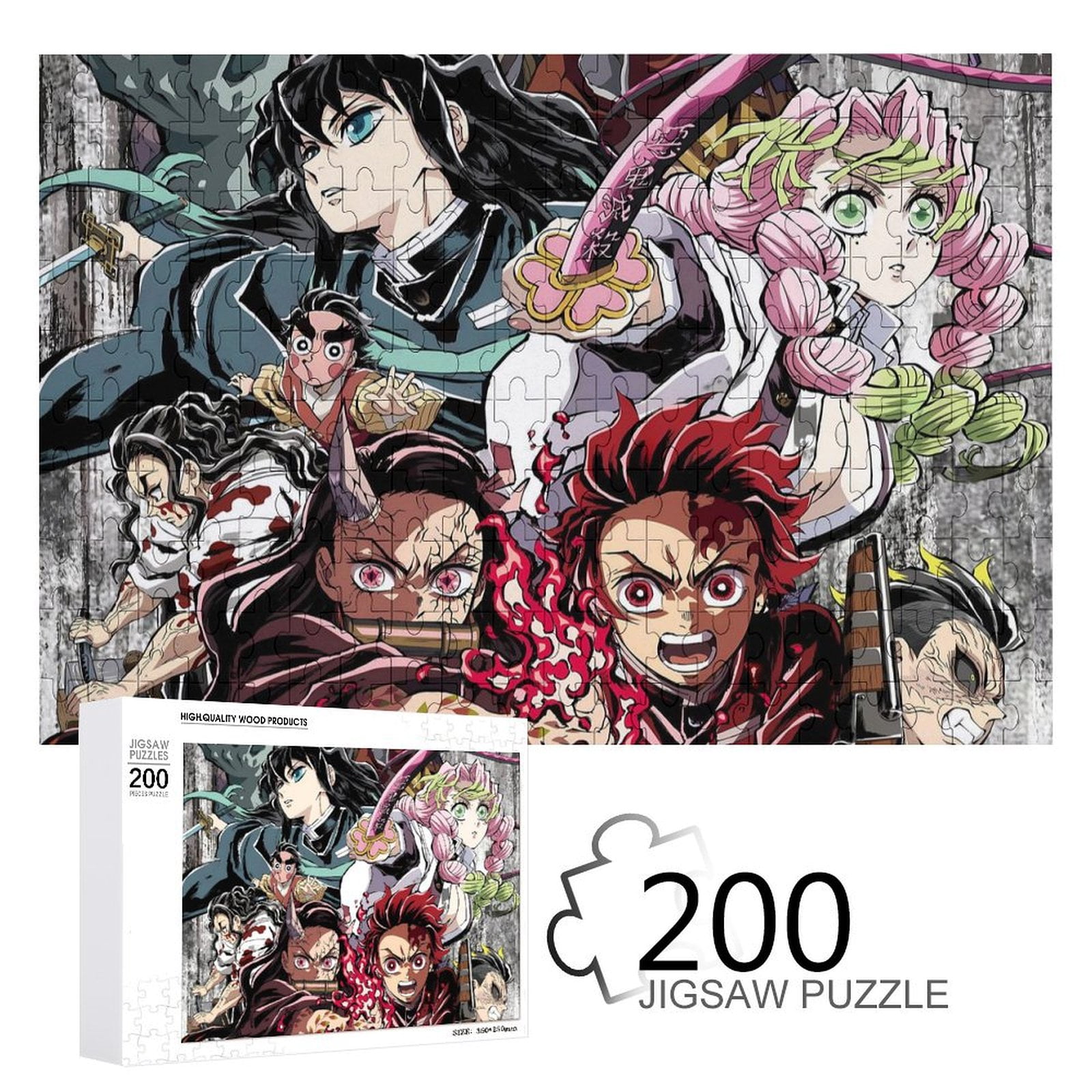 Demon Slayer Jigsaw Puzzle For Adults & Kids - 200 PCS Puzzle For Boys ...