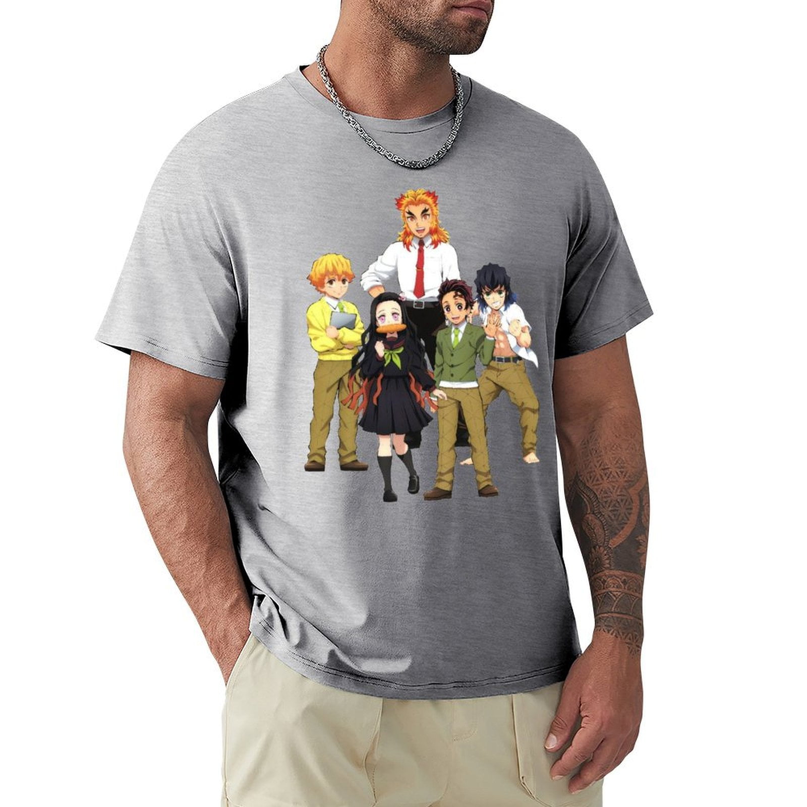 Demon_Slayer Kama_do Tanjirou Anime Men's T-Shirt, Heavyweight Cotton ...