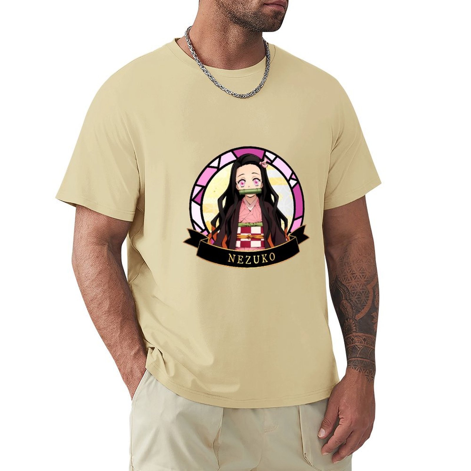Demon_Slayer Kama_do Tanjirou Anime Men's T-Shirt, Heavyweight Cotton ...