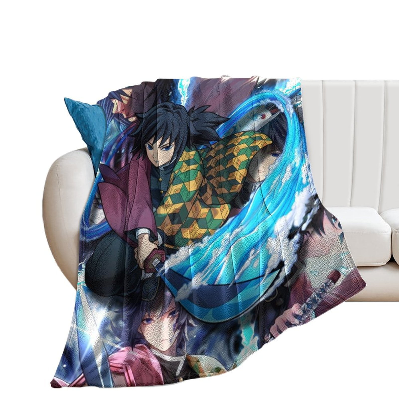 Demon_Slayer Kama_do Tanjirou Flannel Printed Graphics Bedsure Blankets ...