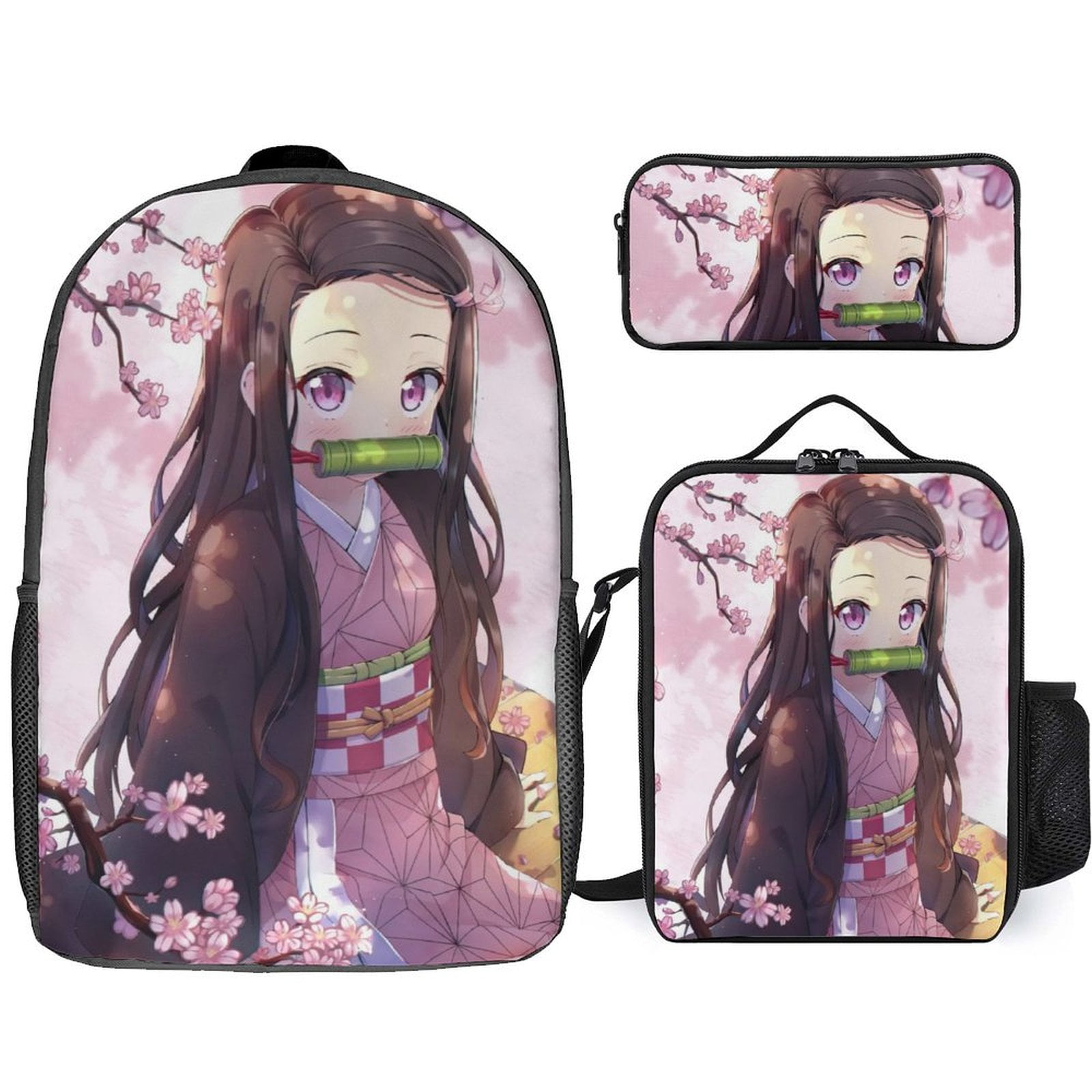 Demon Slayer Kamado Nezuko 3 Piece Backpack Set with Lunch Bag Pencil ...