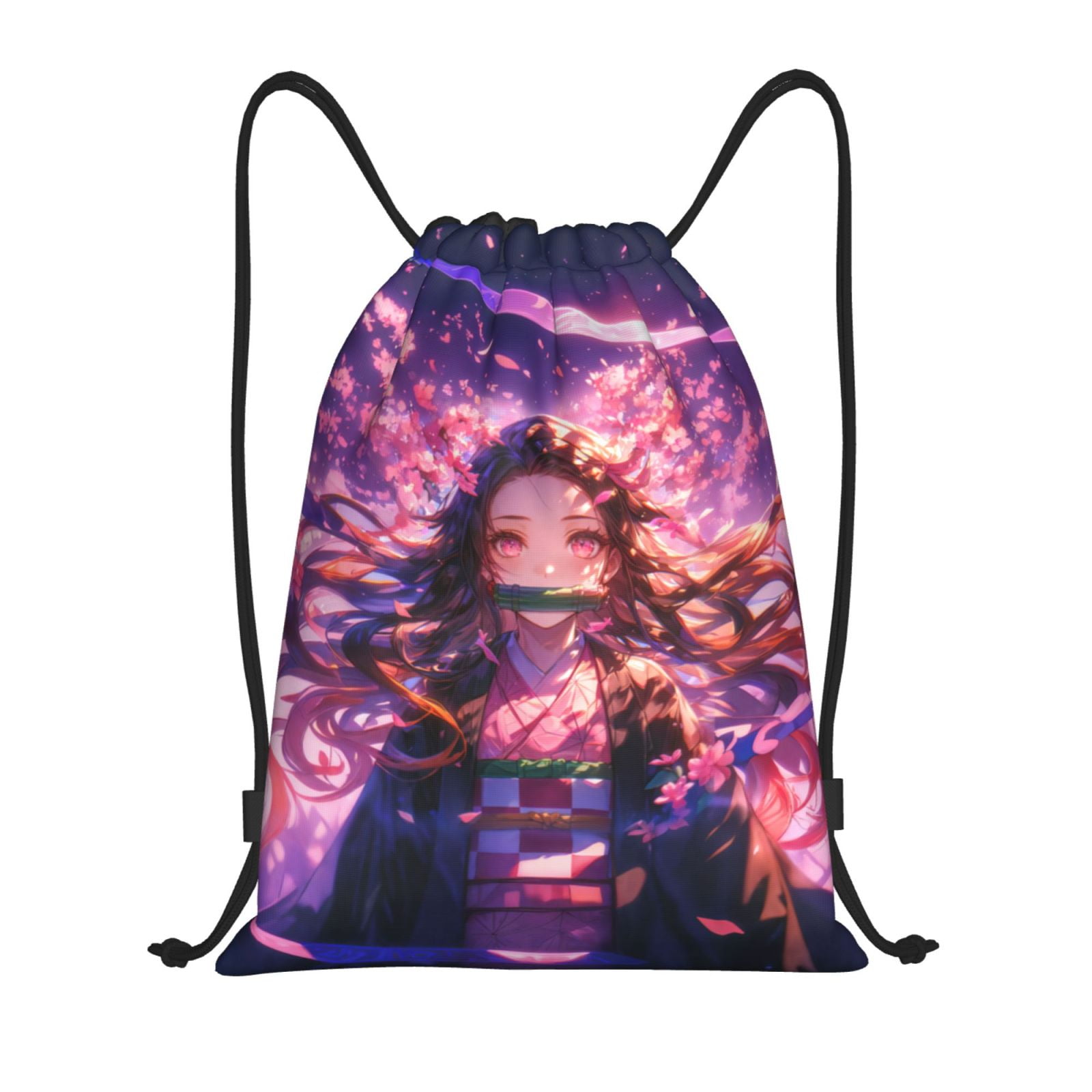 Demon Slayer Kamado Nezuko Drawstring Backpack Sports Gym Sackpack With ...