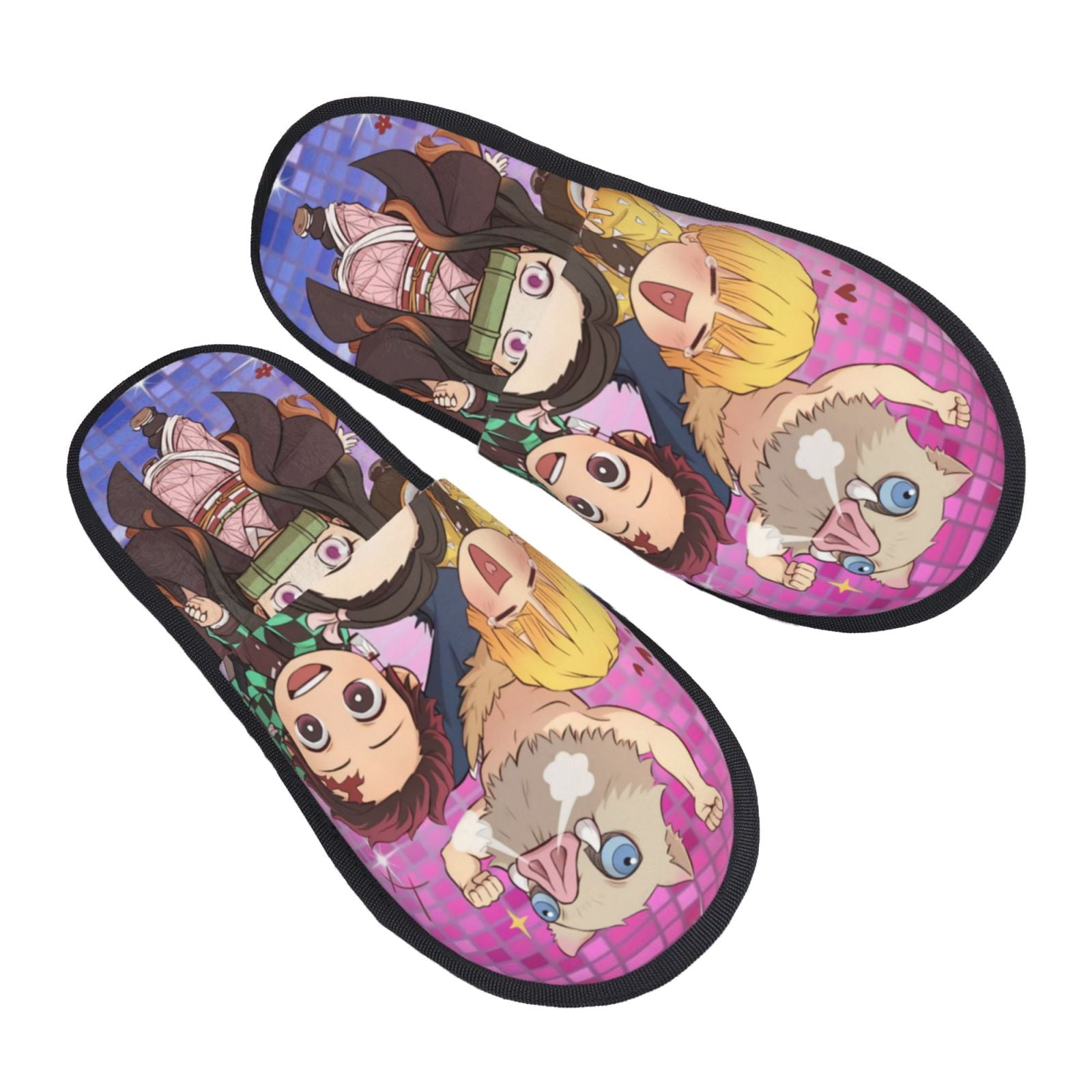 Demon Slayer Kamado Nezuko Furry Slippers For Men Women Fuzzy House ...
