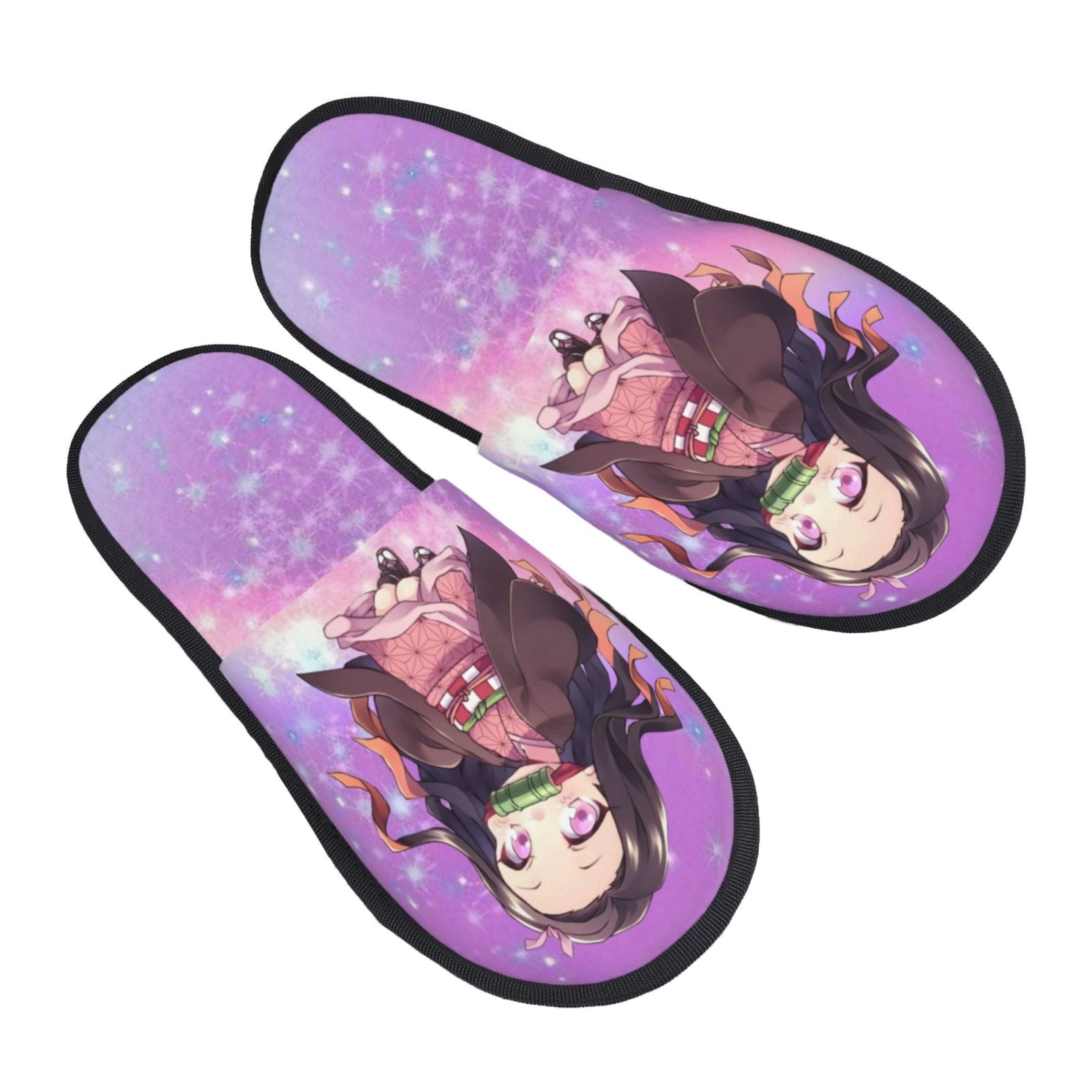 Demon Slayer Kamado Nezuko Furry Slippers For Men Women Fuzzy House ...
