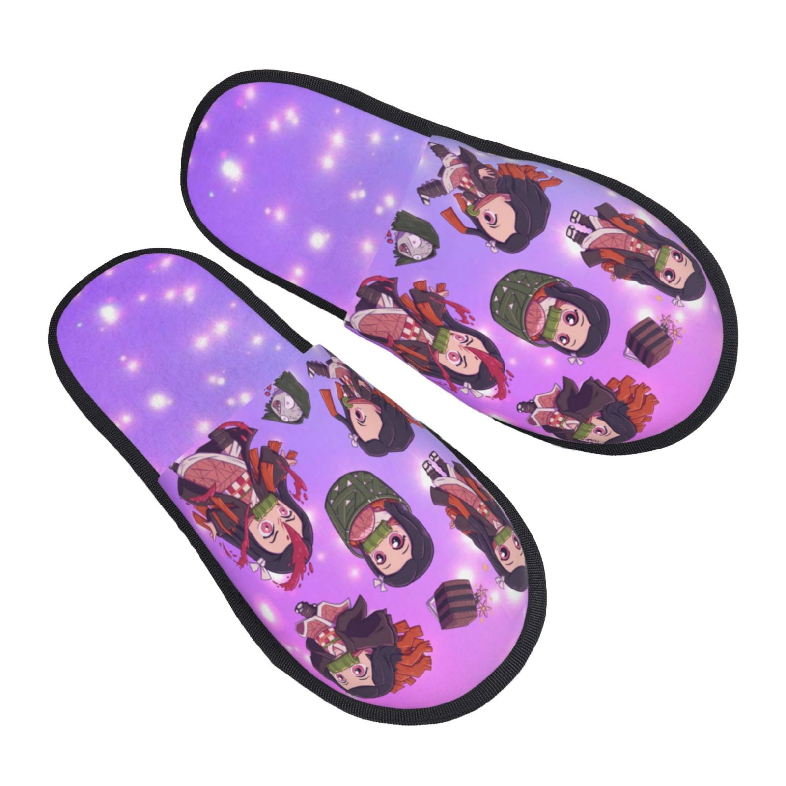 Demon Slayer Kamado Nezuko Furry Slippers For Men Women Fuzzy House ...