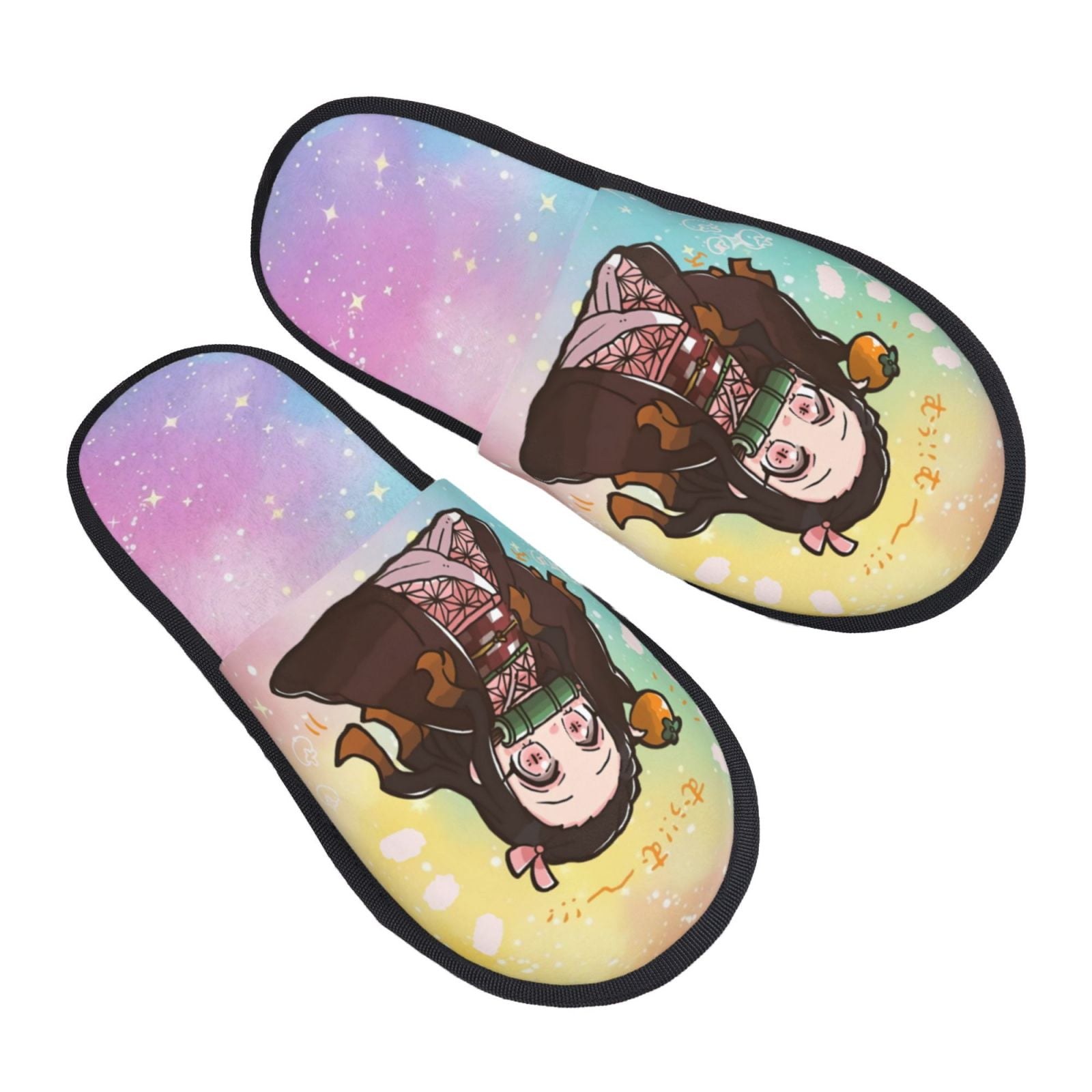 Demon Slayer Kamado Nezuko Furry Slippers For Men Women Fuzzy House ...