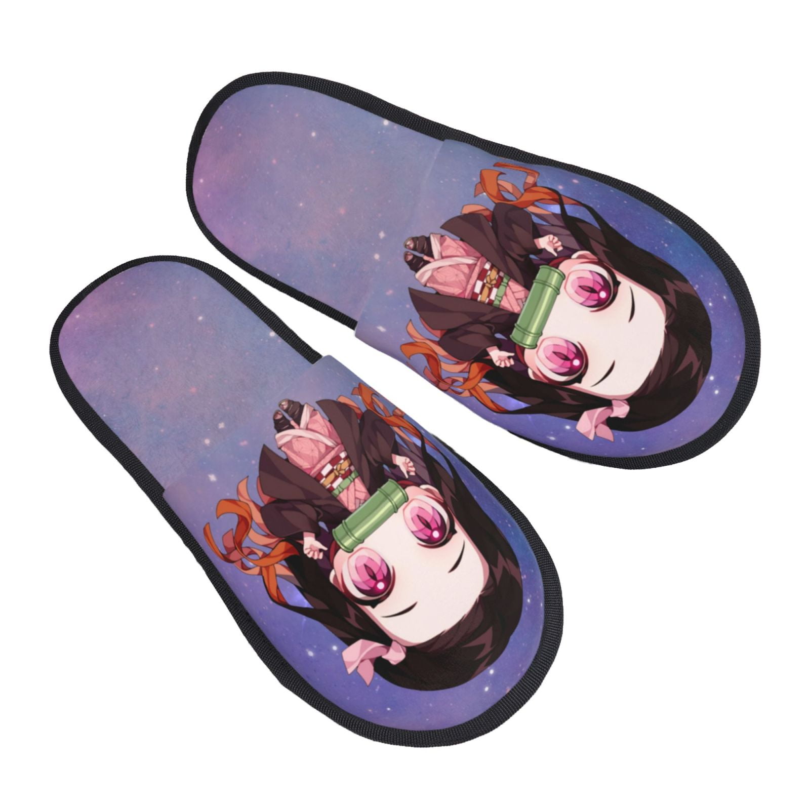 Demon Slayer Kamado Nezuko Furry Slippers For Men Women Fuzzy House ...