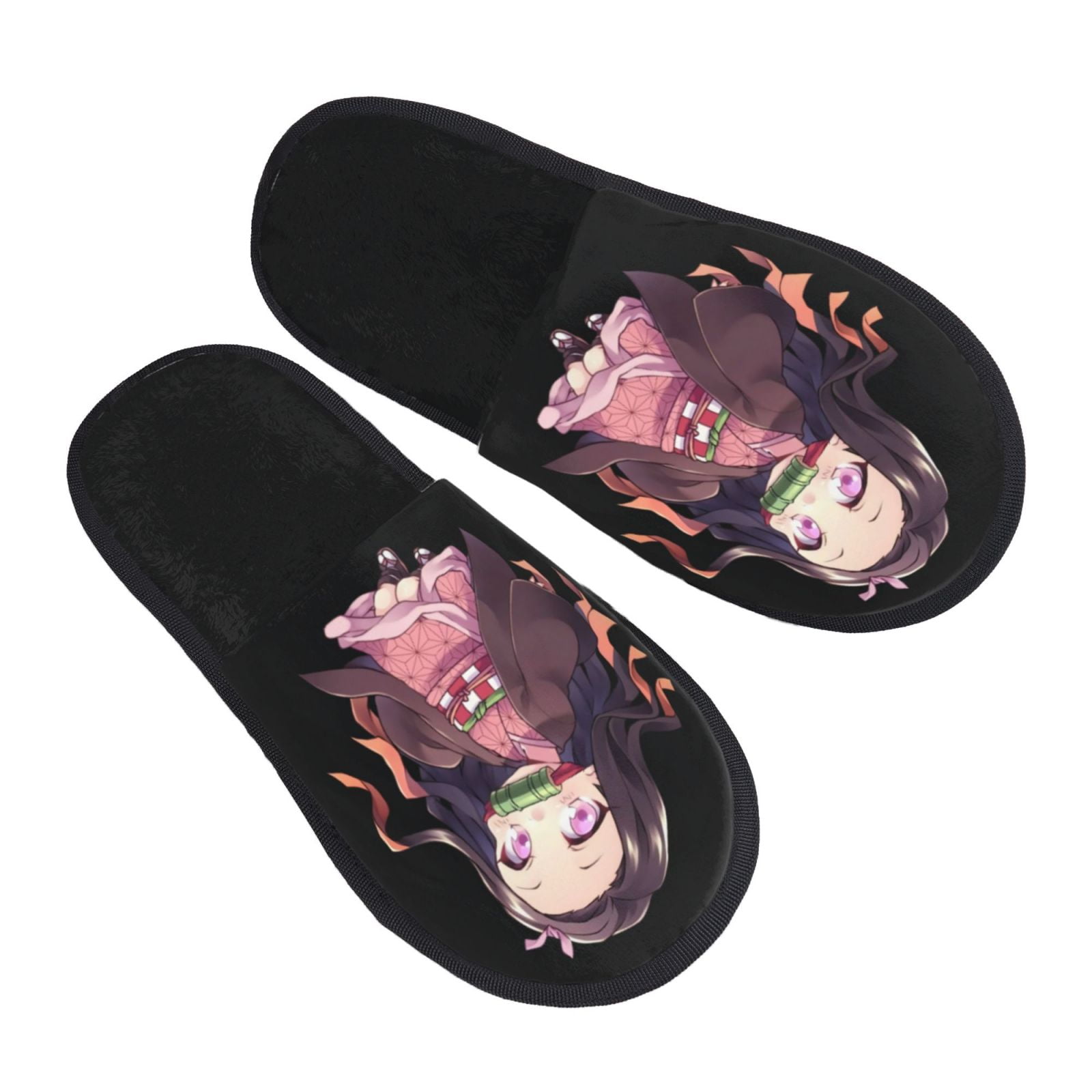 Demon Slayer Kamado Nezuko Furry Slippers For Men Women Fuzzy House ...
