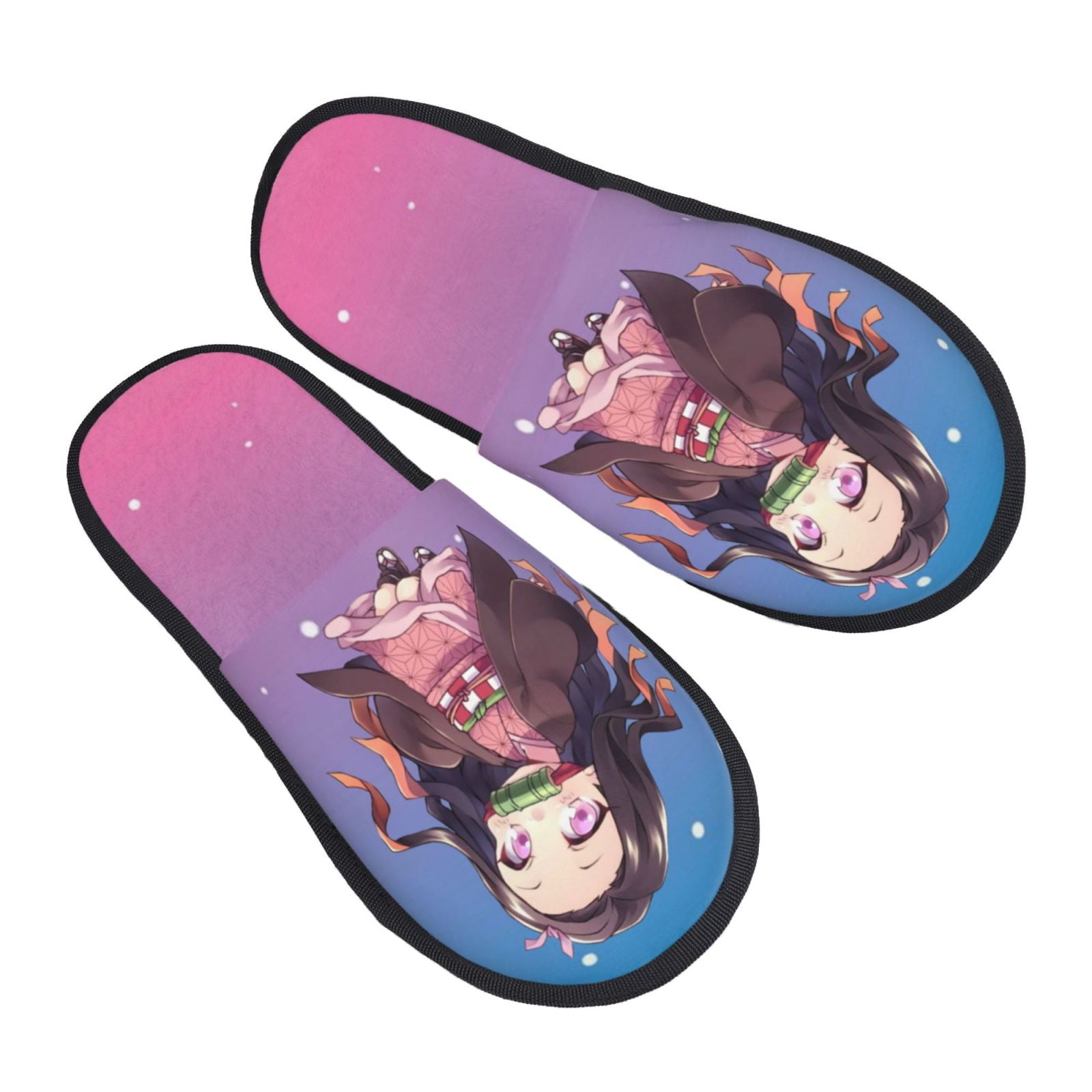 Demon Slayer Kamado Nezuko Furry Slippers For Men Women Fuzzy House ...