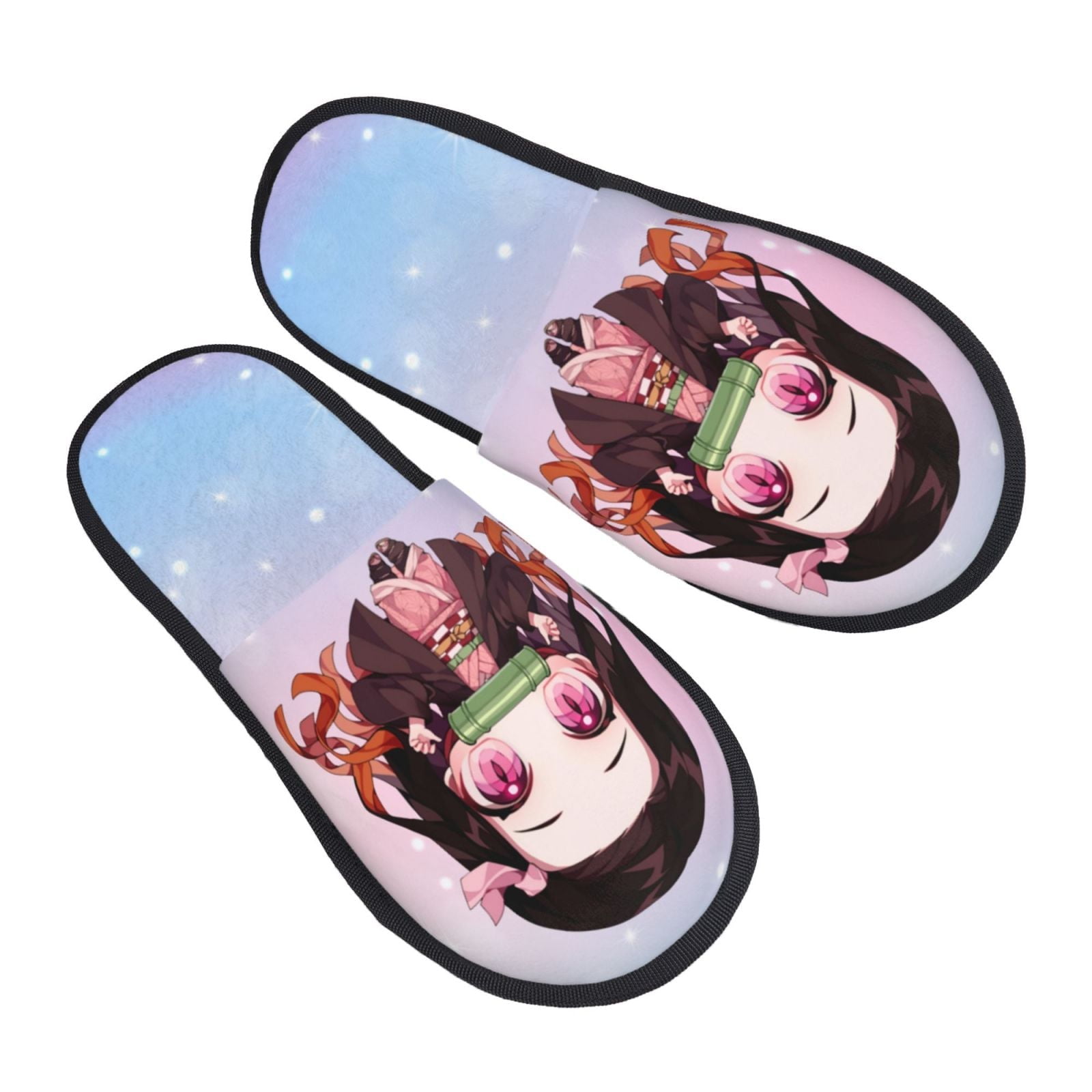 Demon Slayer Kamado Nezuko Furry Slippers For Men Women Fuzzy House ...