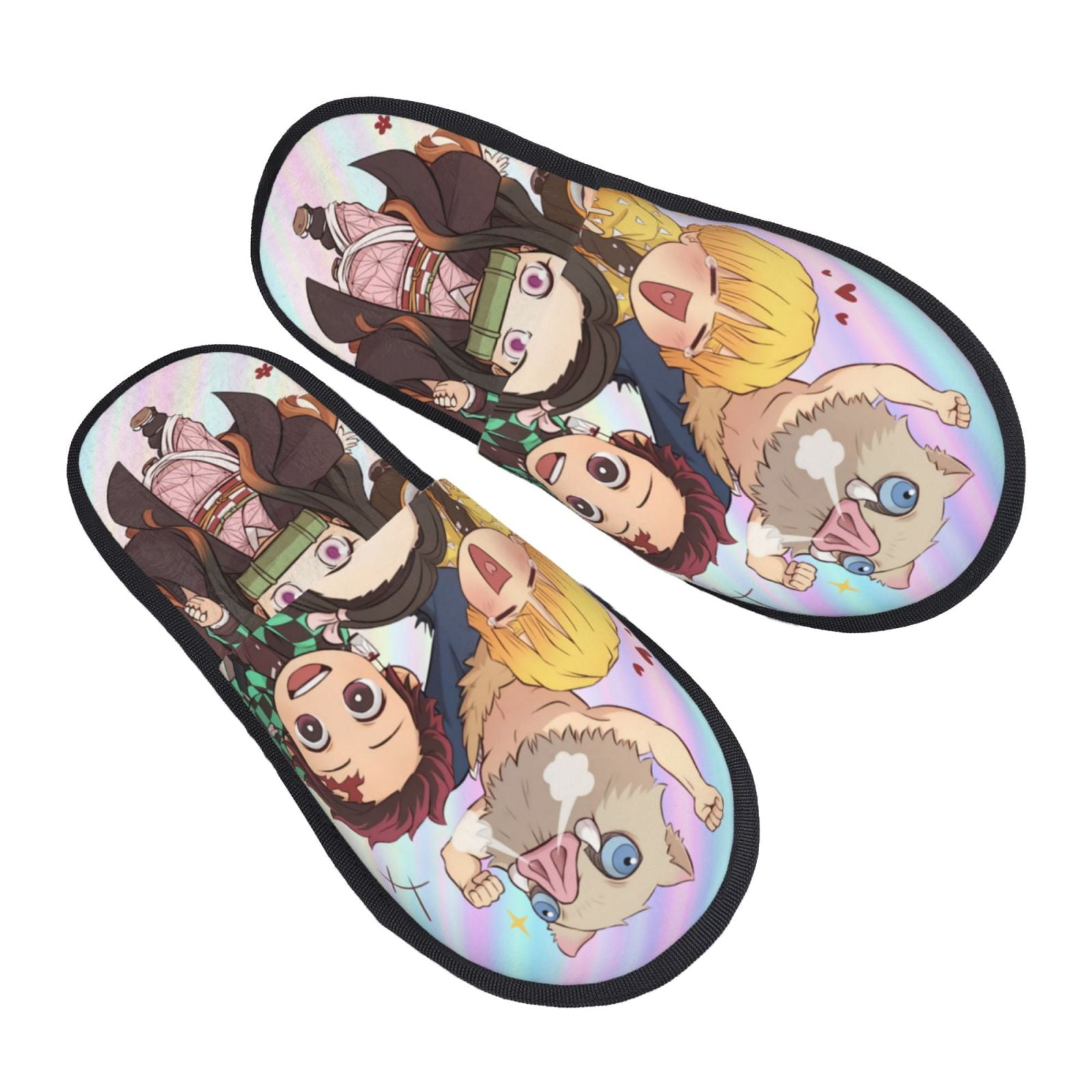Demon Slayer Kamado Nezuko Furry Slippers For Men Women Fuzzy House ...