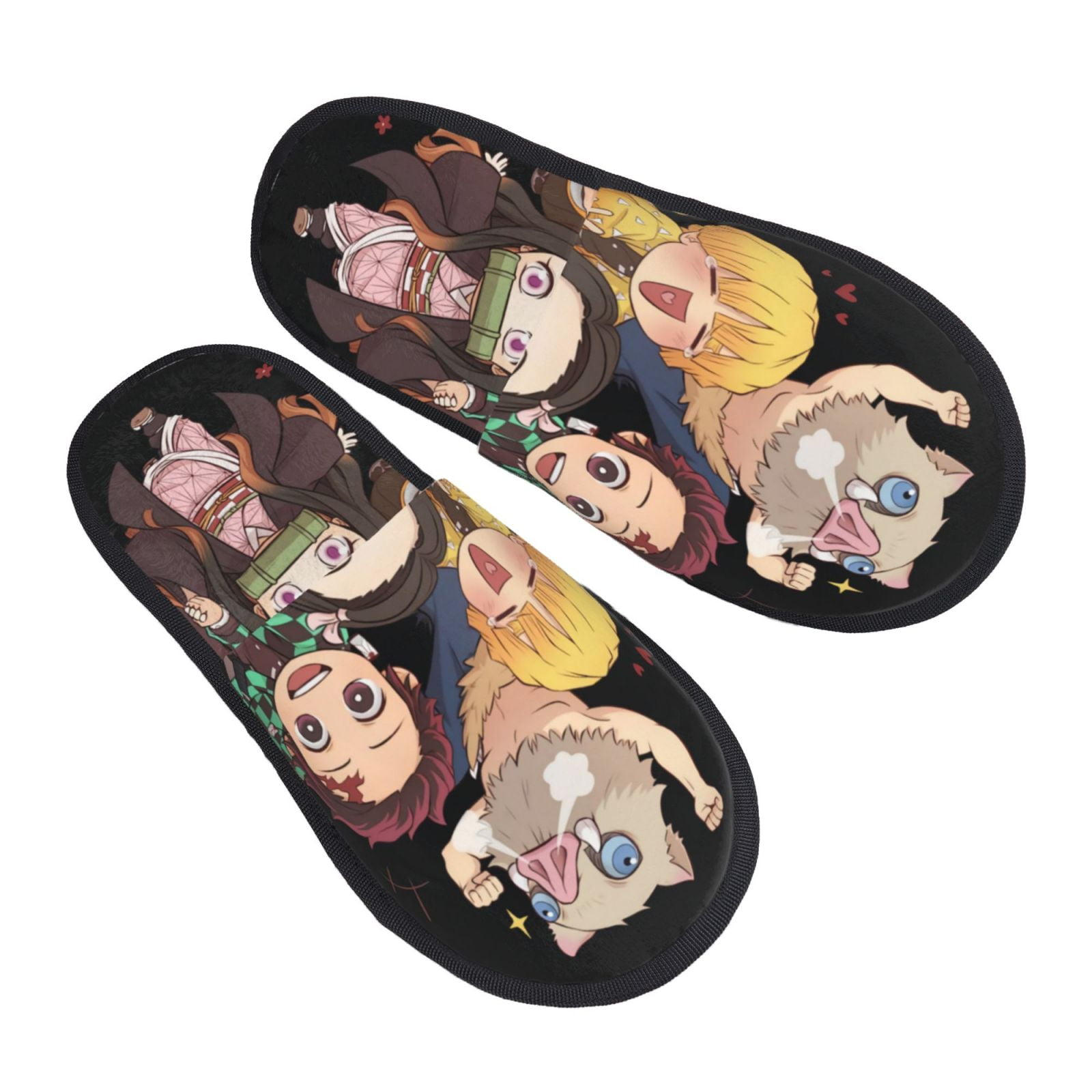 Demon Slayer Kamado Nezuko Furry Slippers For Men Women Fuzzy House ...