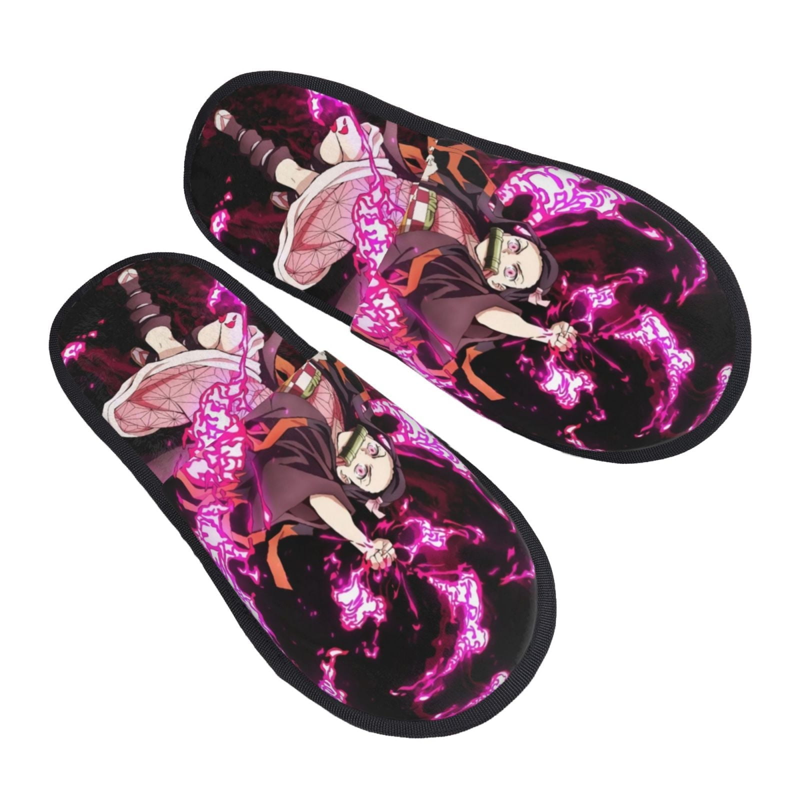 Demon Slayer Kamado Nezuko Furry Slippers For Men Women Fuzzy House ...