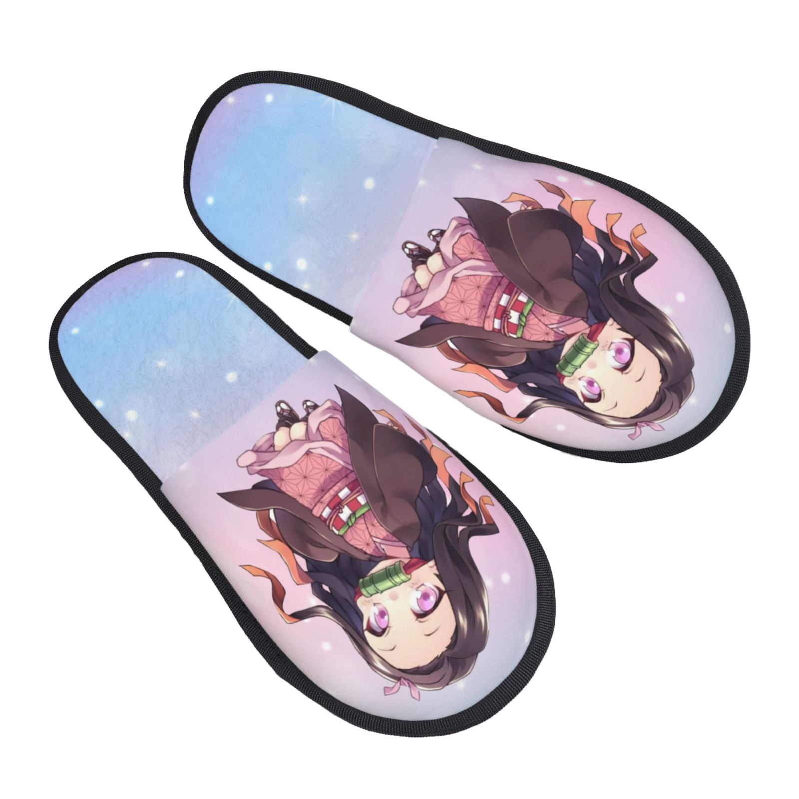 Demon Slayer Kamado Nezuko Furry Slippers For Men Women Fuzzy House ...