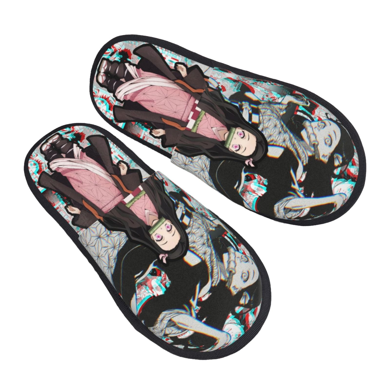 Demon Slayer Kamado Nezuko Furry Slippers For Men Women Fuzzy House ...