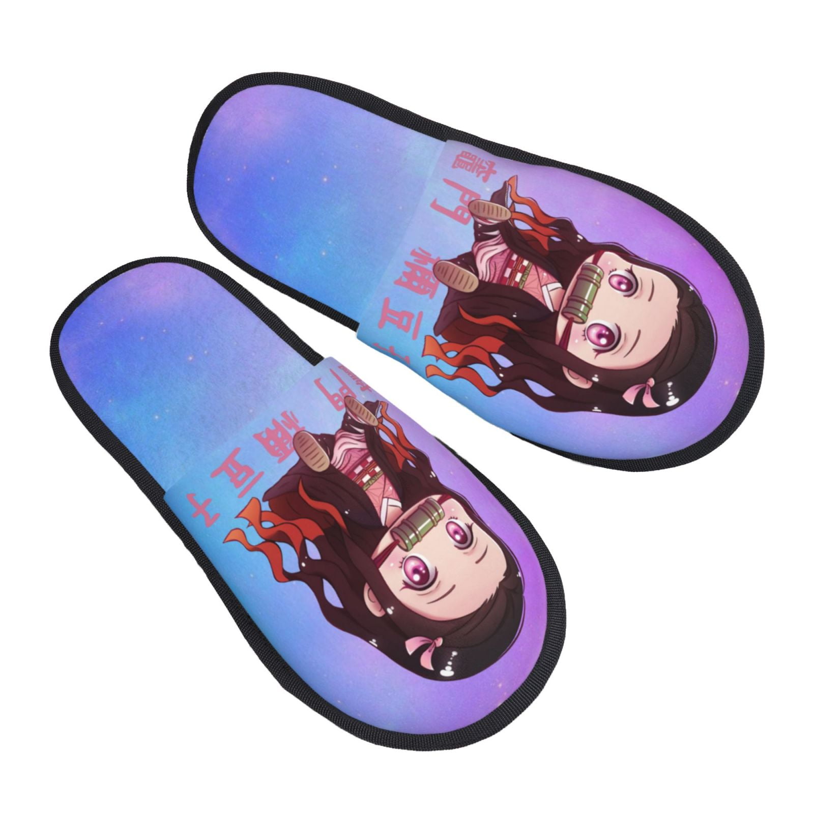 Demon Slayer Kamado Nezuko Furry Slippers For Men Women Fuzzy House ...