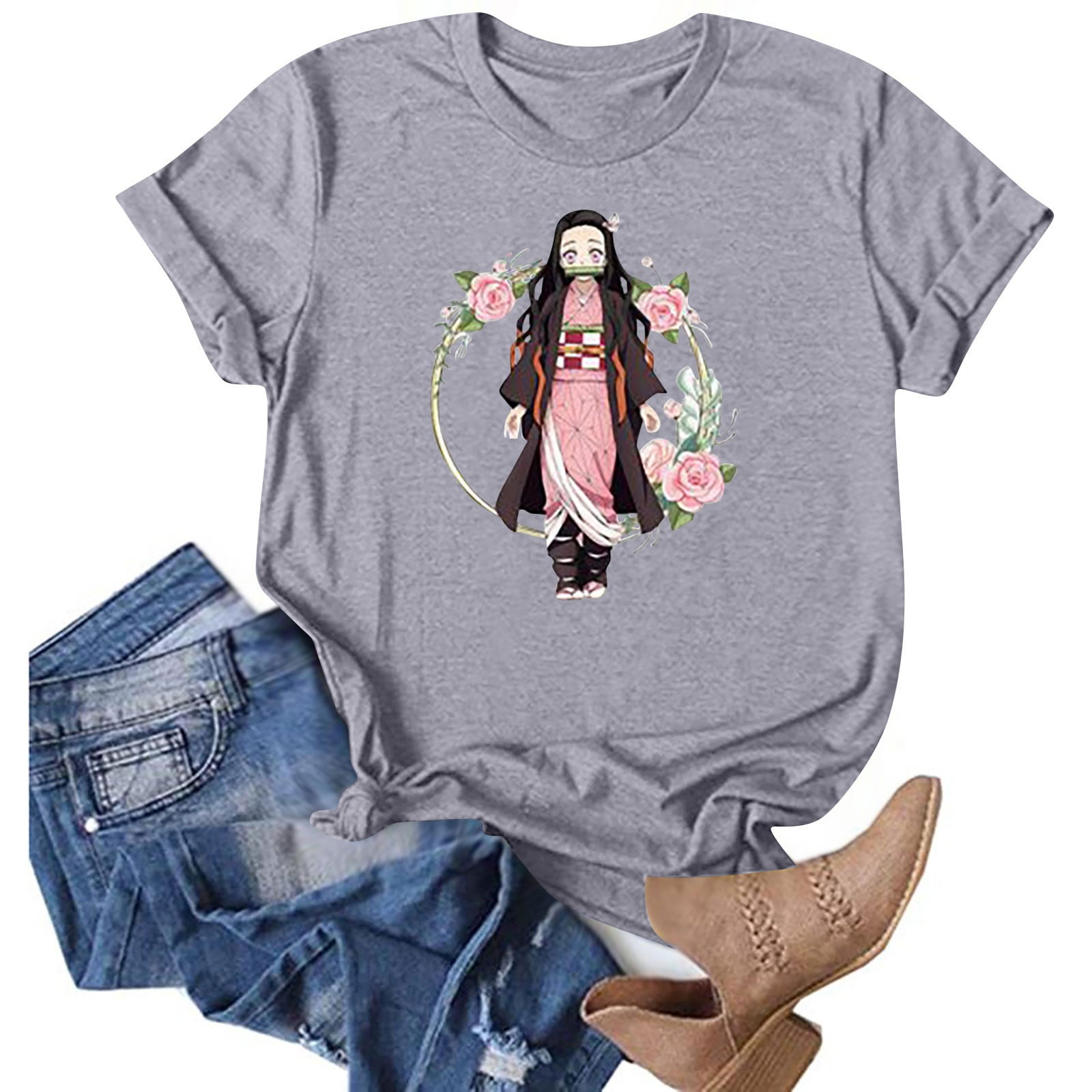 Demon Slayer Kamado Nezuko Women'S Summer Casual Loose Nezuko Anime ...