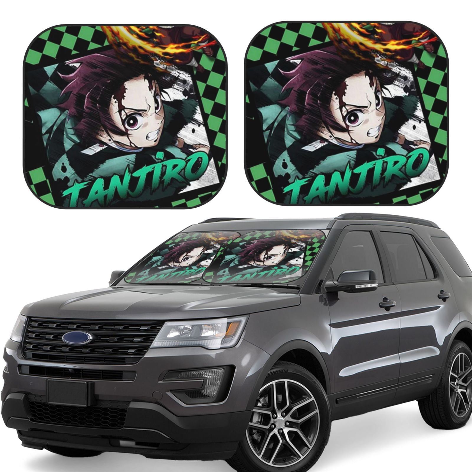 Demon Slayer Kamado Tanjiro Anime Windshield Sun Shades Foldable ...
