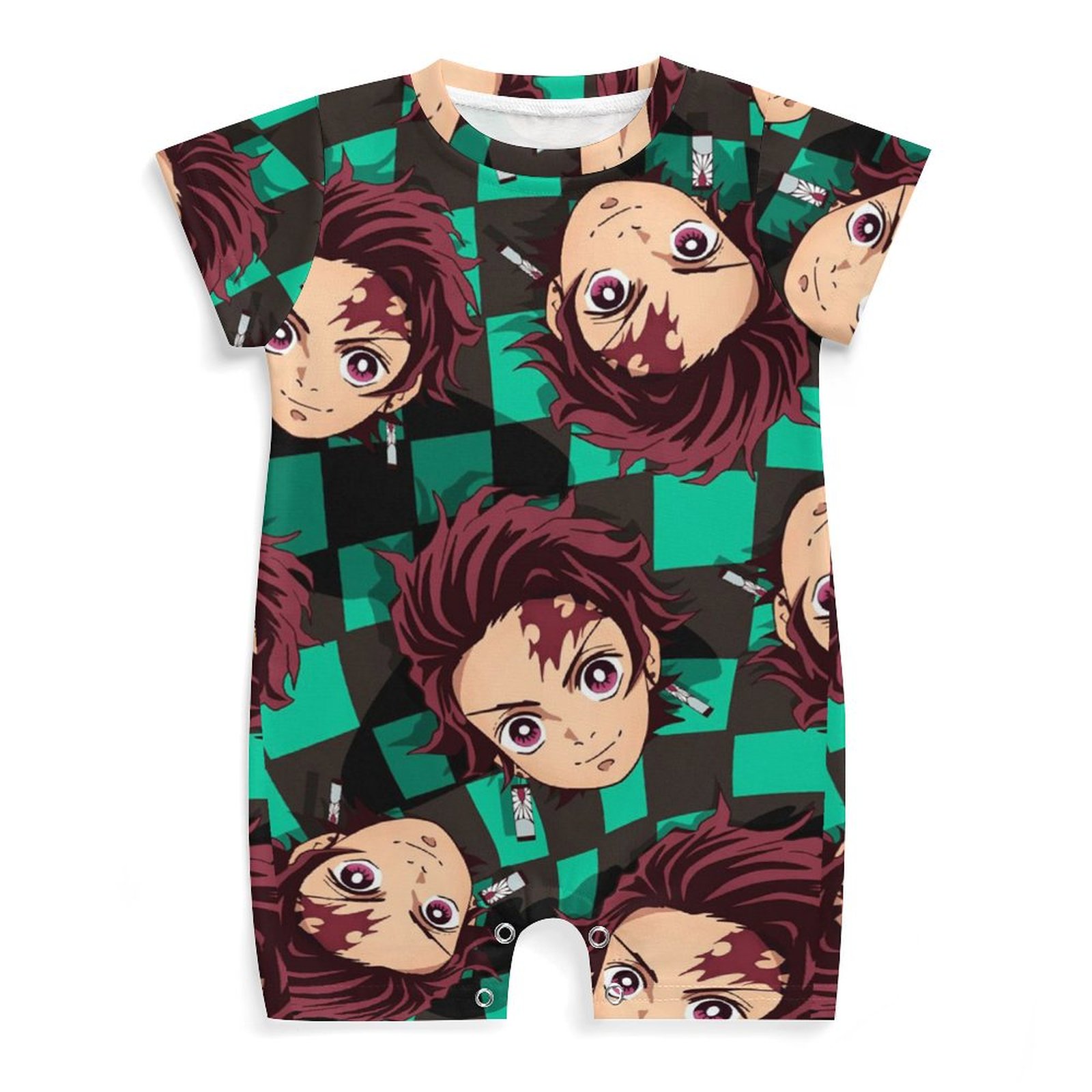 Demon Slayer Kamado Tanjiro Baby One-Piece Rompers Summer Short Sleeve ...