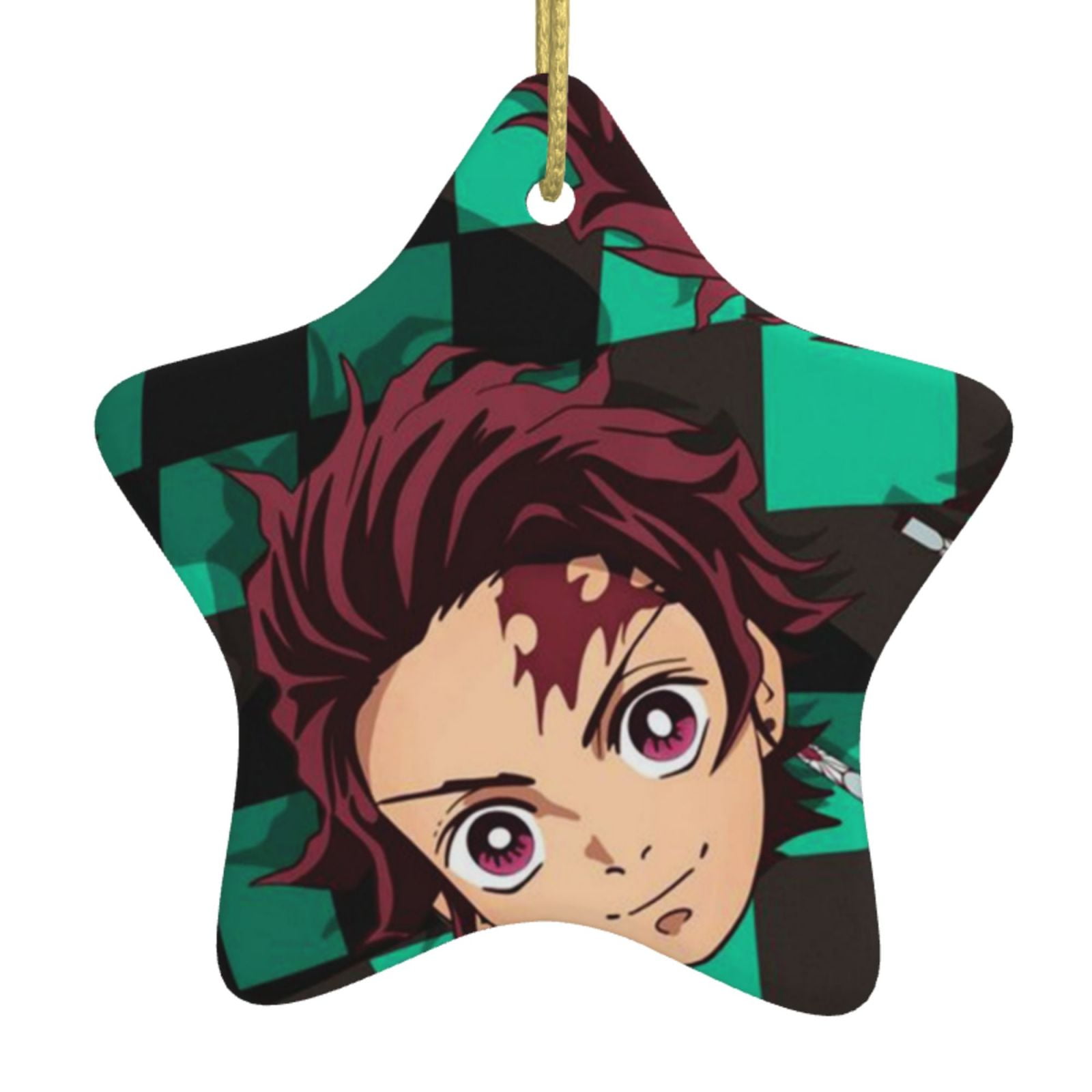 Demon Slayer Kamado Tanjiro Christmas Ornaments Ceramic Star Christmas ...