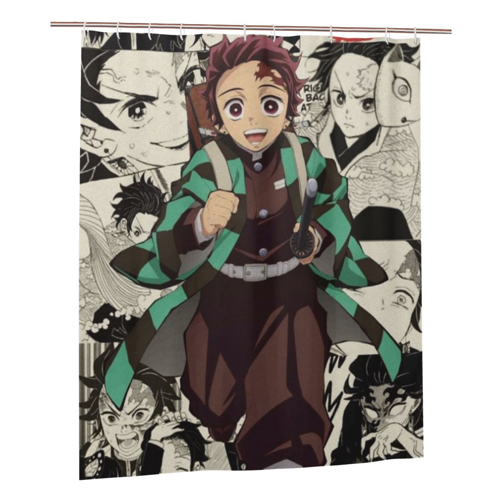 Demon Slayer Kamado Tanjiro Shower Curtain Bathroom Accessories Decor ...