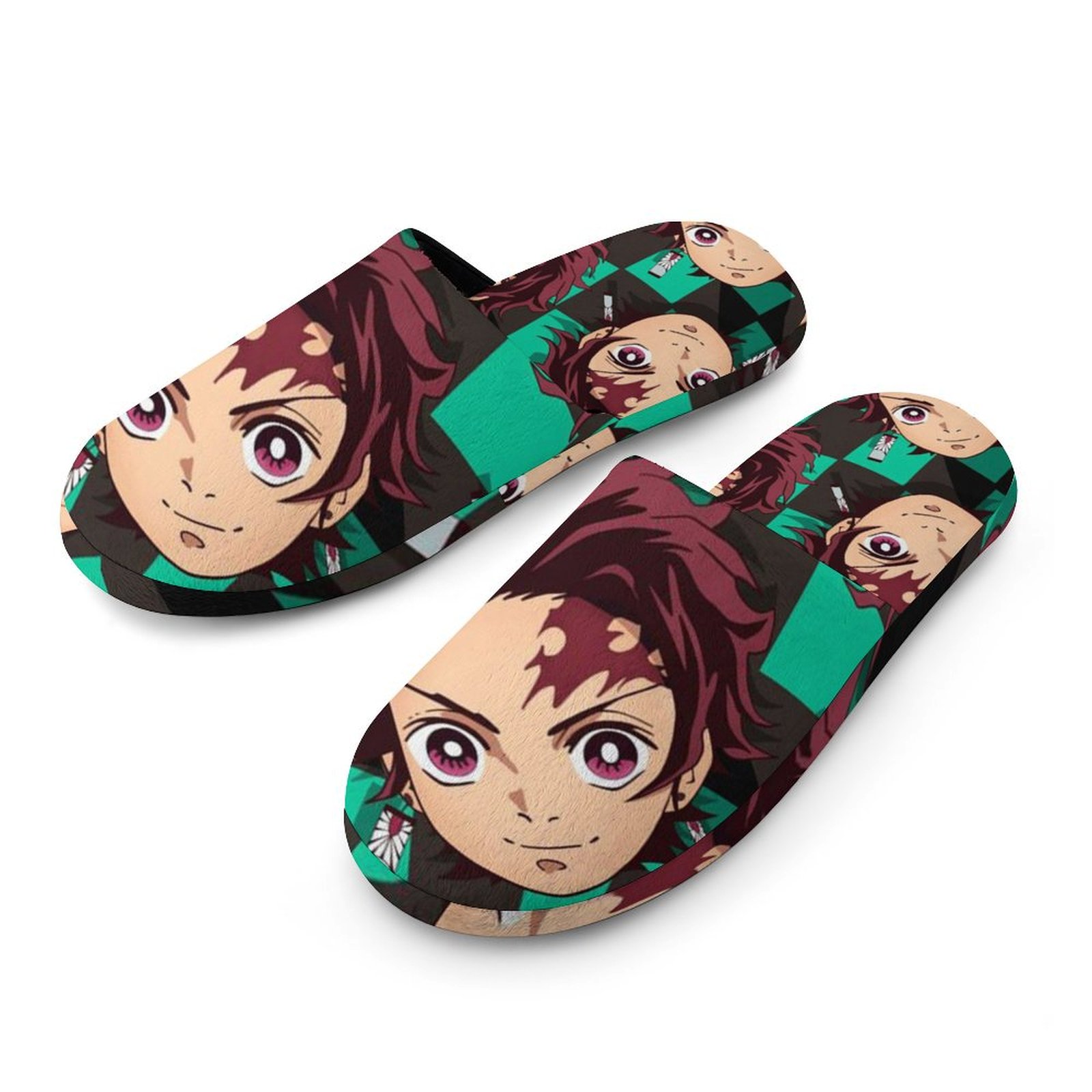 Demon Slayer Kamado Tanjiro Women's Cotton Slippers Flannel Plush ...