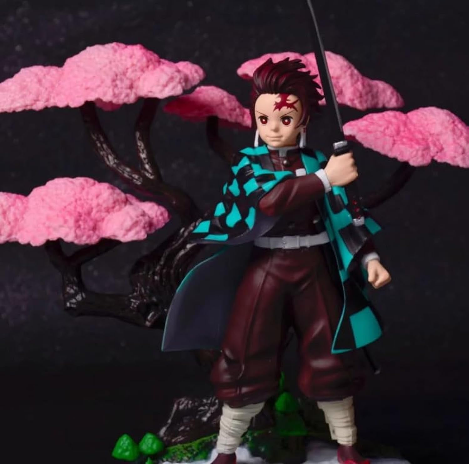 Demon Slayer Kamado Tanjirou Figure Toy Cherry Blossom Tree PVC Action ...