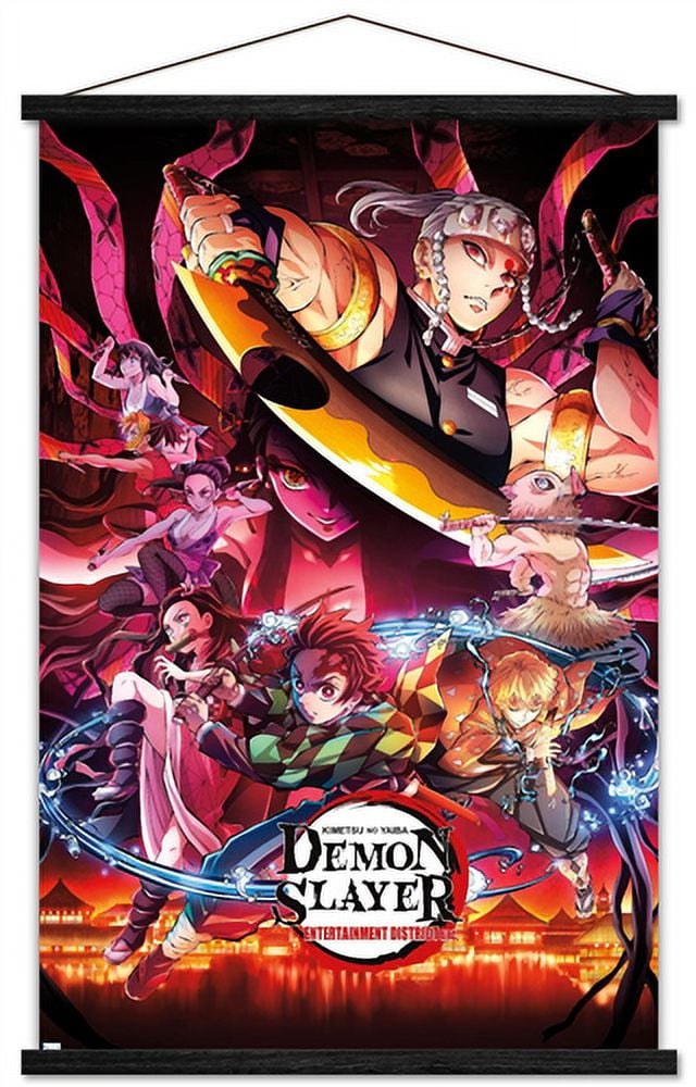 Demon Slayer - Key Visual 1 Wall Poster with Magnetic Frame, 22.375" x ...