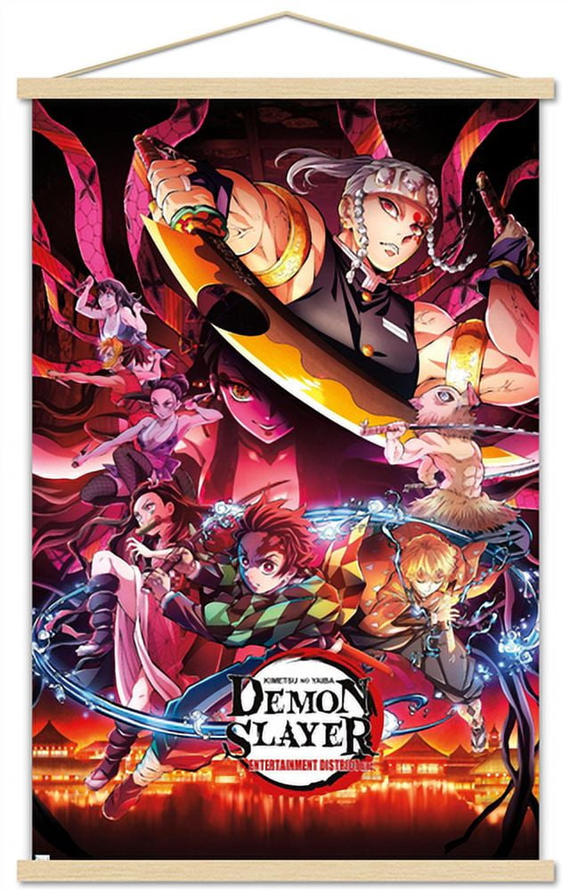 Demon Slayer - Key Visual 1 Wall Poster with Magnetic Frame, 22.375" x ...