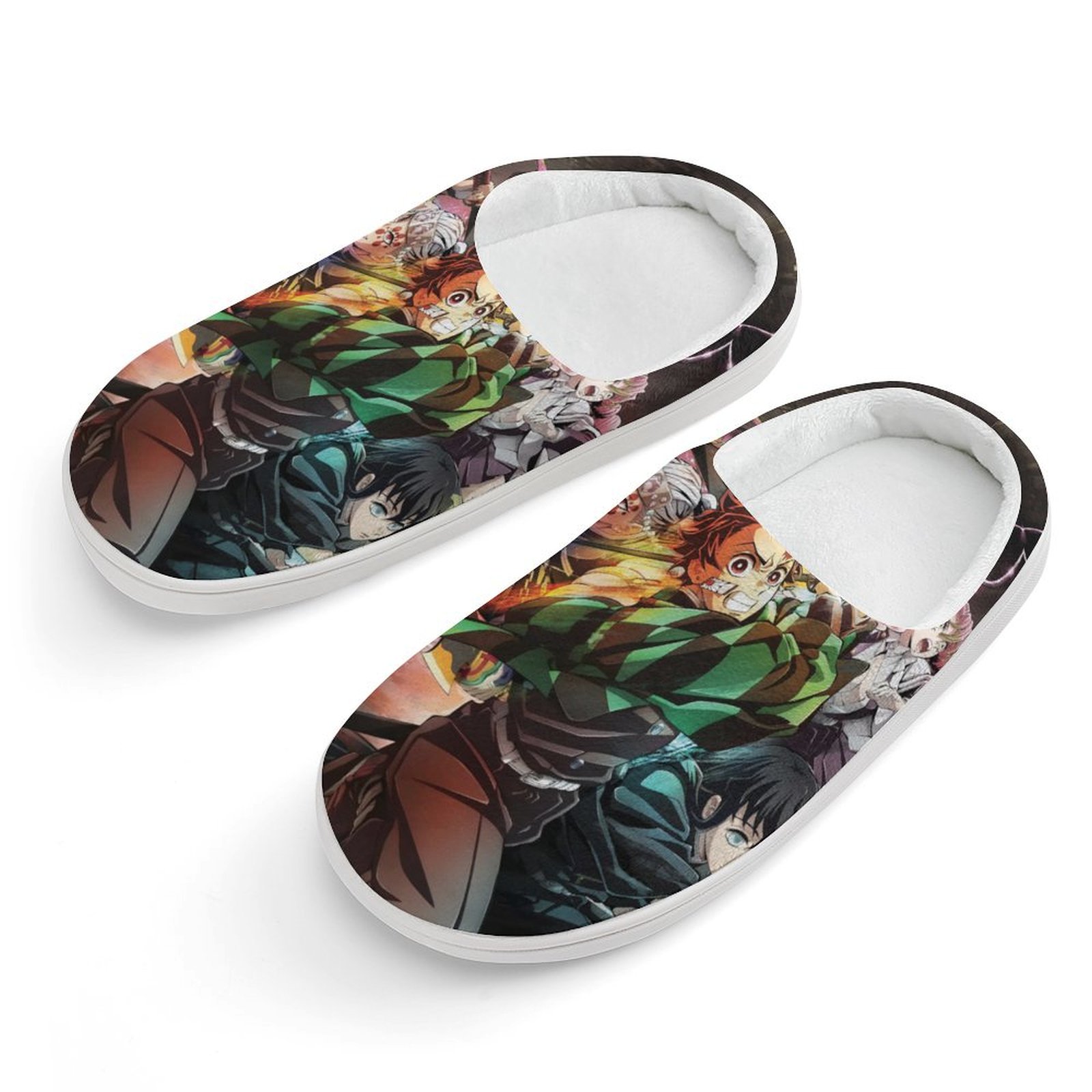 Demon Slayer Kimetsu Kids Cotton Slippers Slip-on Indoor Memory Foam ...