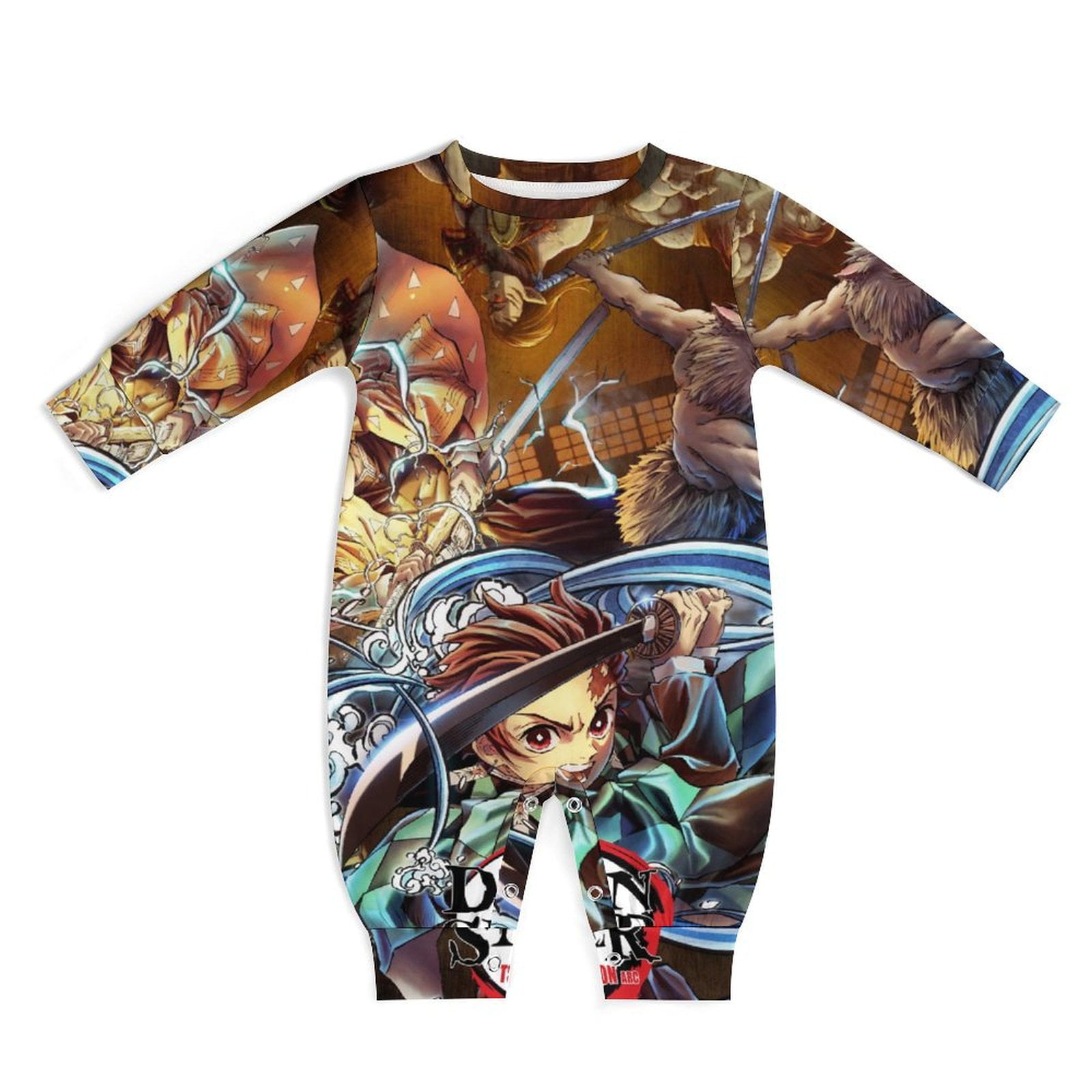 Demon Slayer Kimetsu No Yaiba Baby Rompers One-Piece Kid's Long Sleeve ...