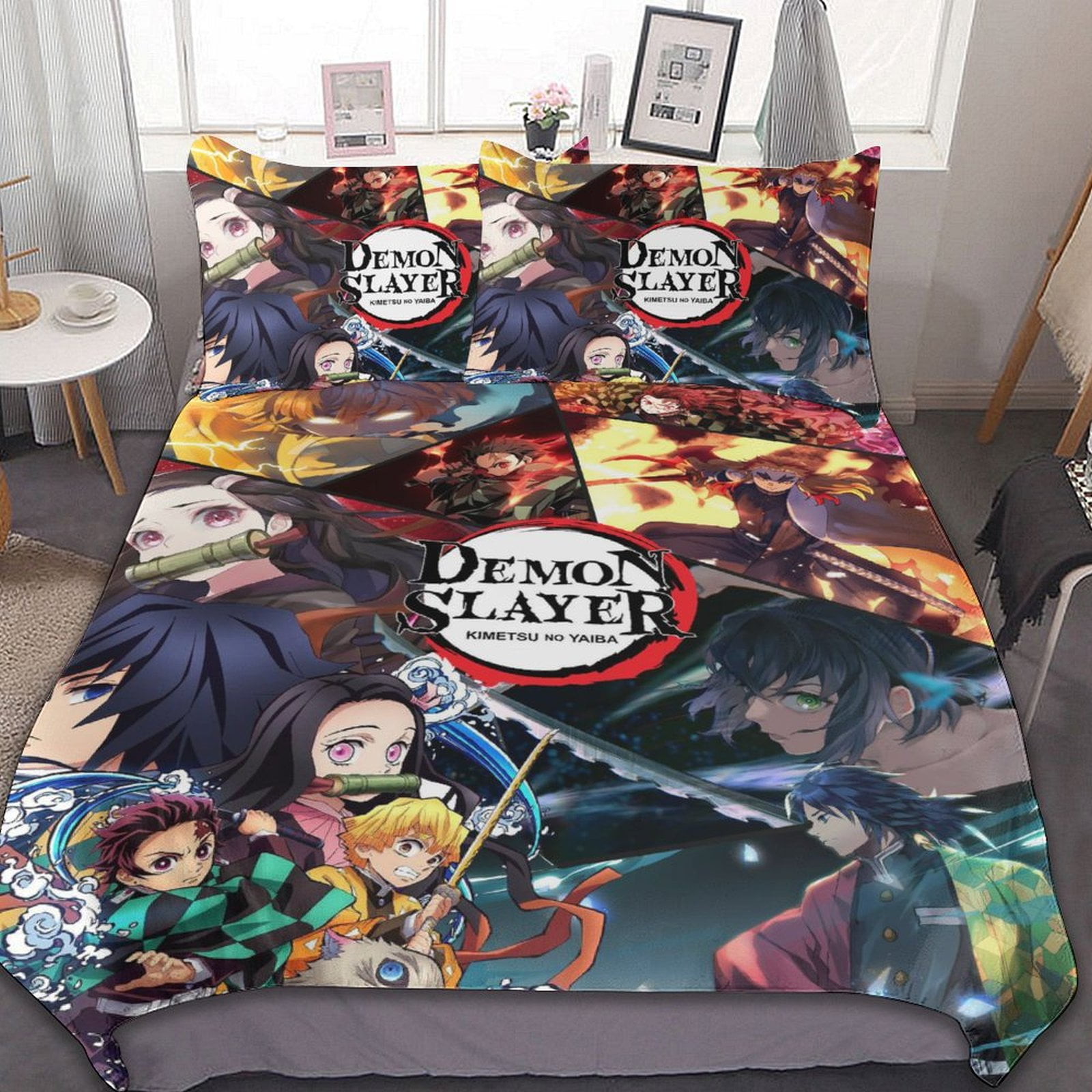 Demon Slayer: Kimetsu No Yaiba Bed Duvet Cover Microfiber Bedding Sets ...