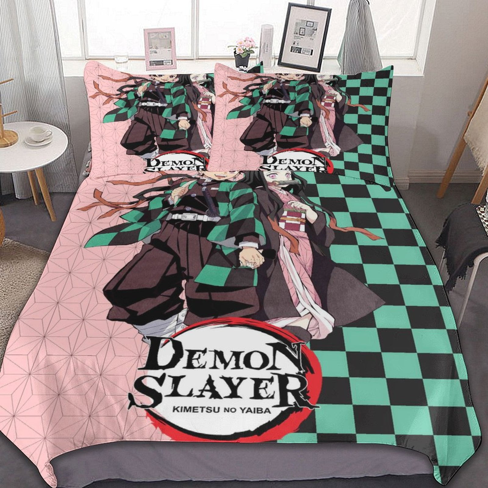 Demon Slayer: Kimetsu No Yaiba Bed Duvet Cover Microfiber Bedding Sets ...