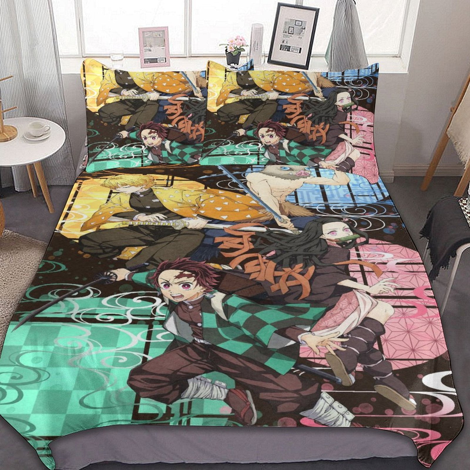 Demon Slayer: Kimetsu No Yaiba Bed Duvet Cover Microfiber Bedding Sets ...
