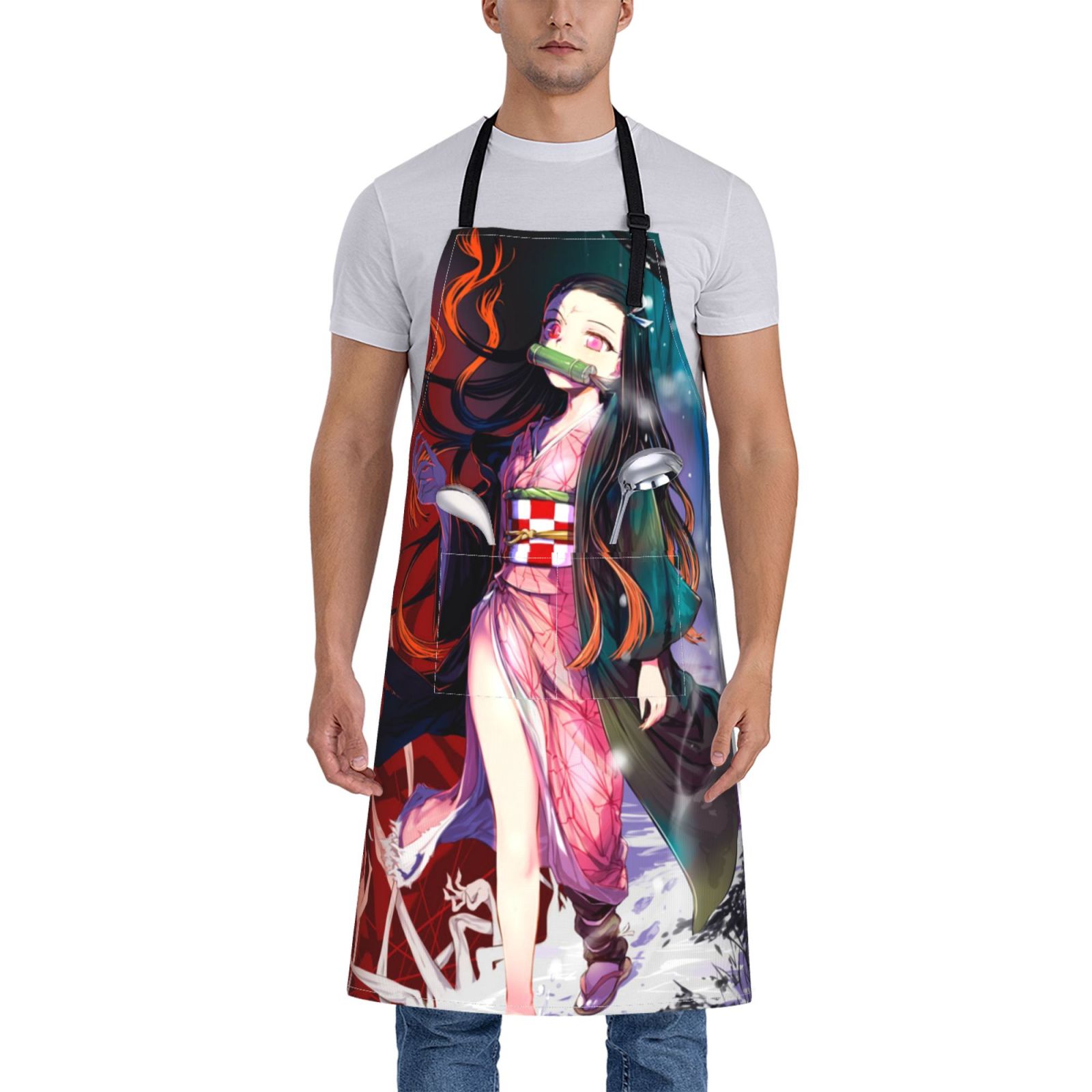 Demon Slayer Kimetsu No Yaiba Bib Apron Waterdrop Resistant Adjustable ...