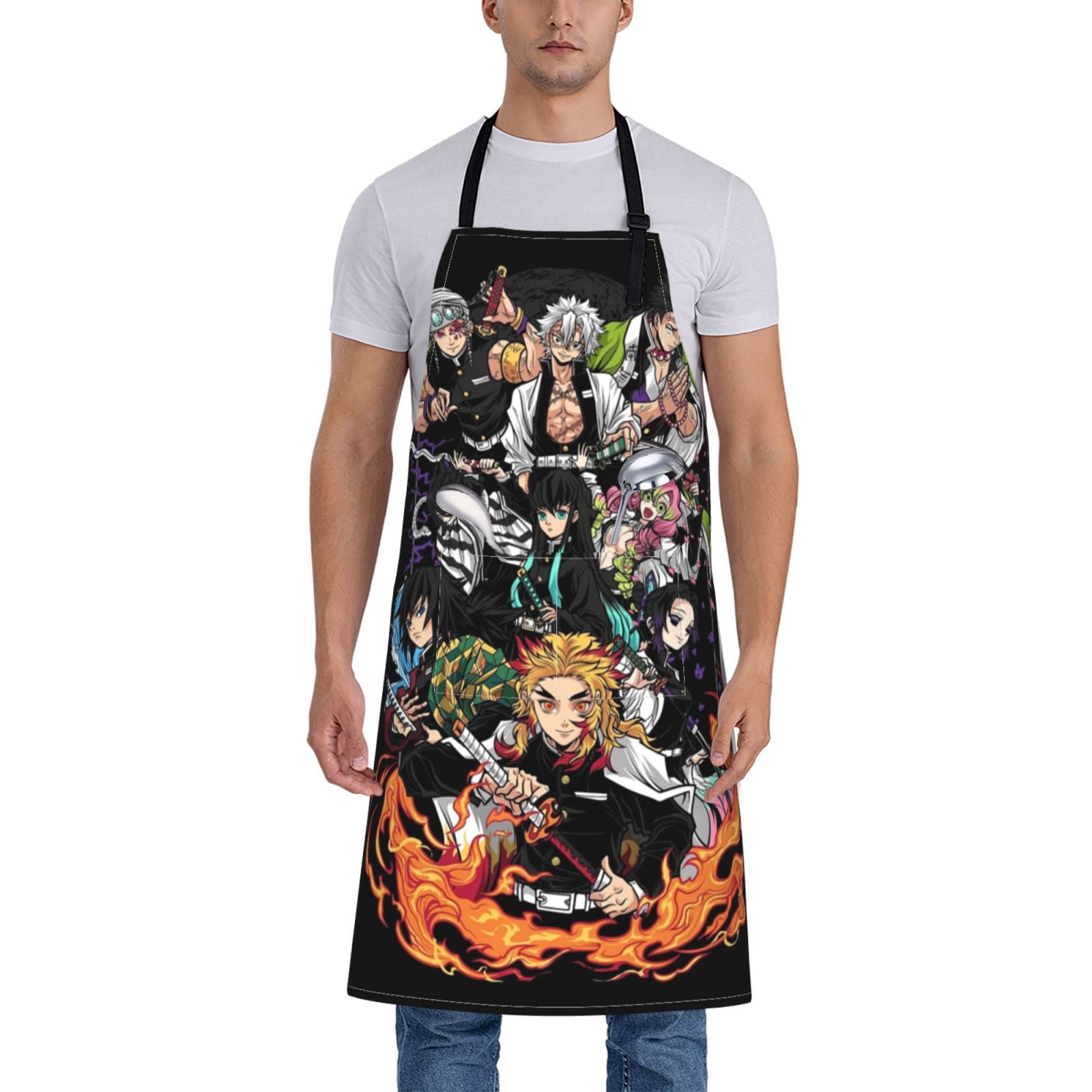 Demon Slayer Kimetsu No Yaiba Bib Apron Waterdrop Resistant Adjustable ...