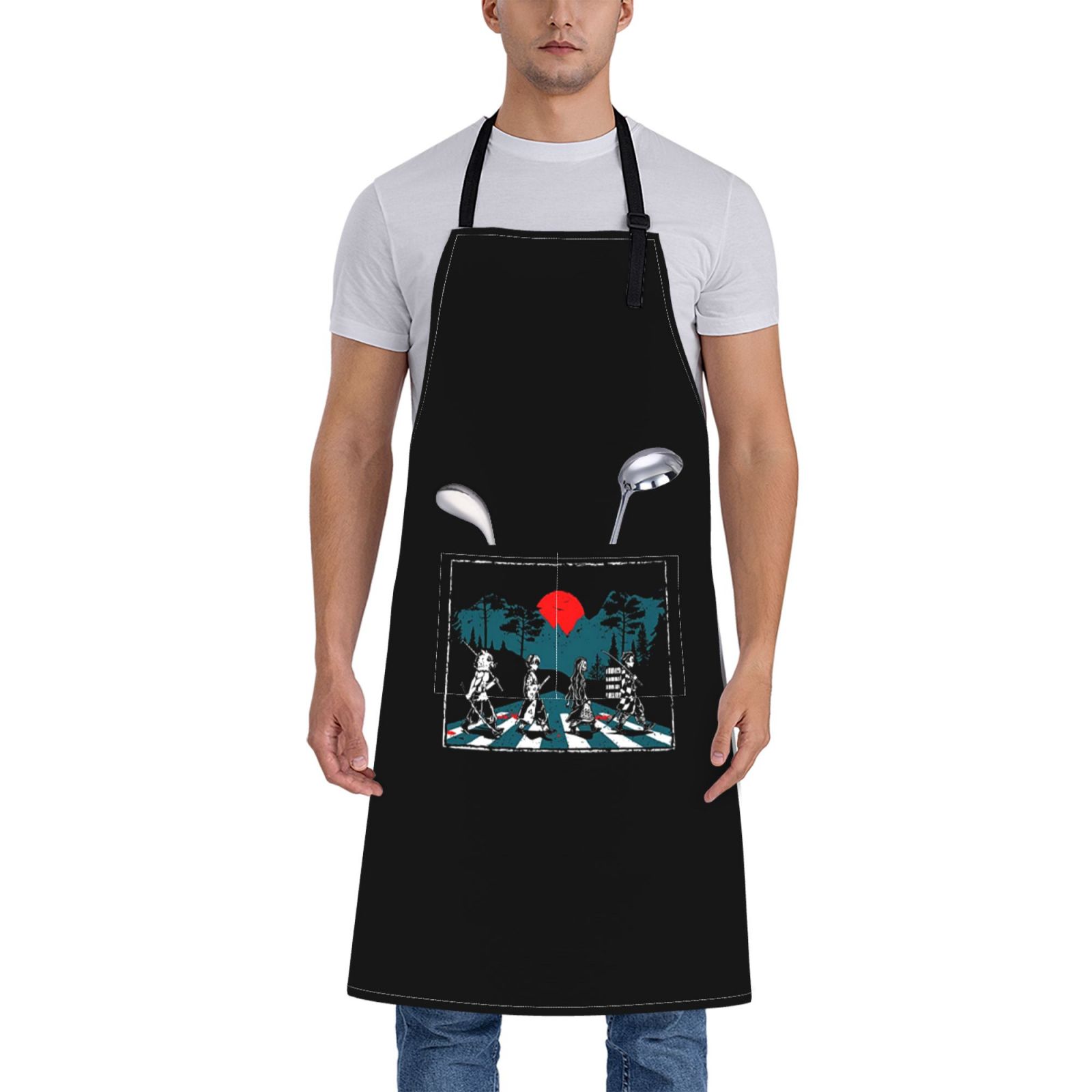 Demon Slayer Kimetsu No Yaiba Bib Apron Waterdrop Resistant Adjustable ...