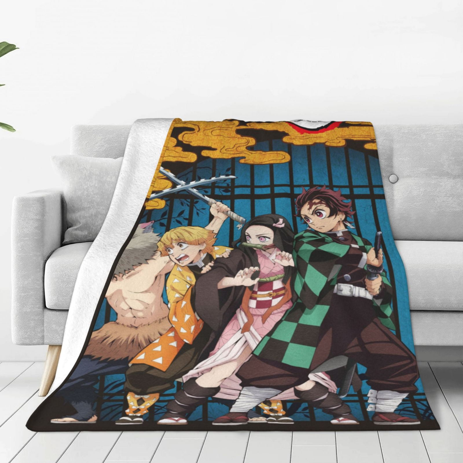 Demon Slayer: Kimetsu No Yaiba Blankets Flannel Fleece Warm Soft Throw ...