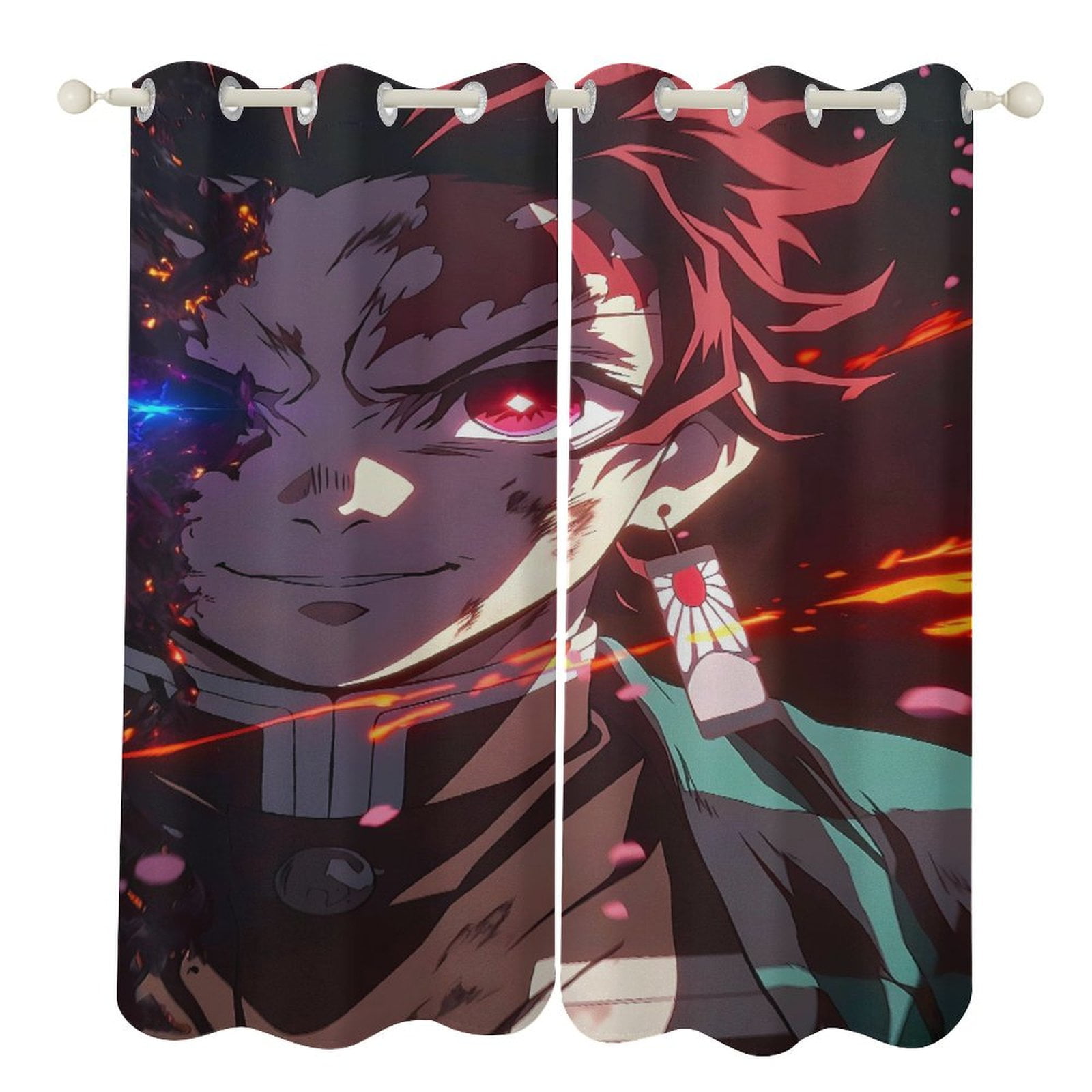 Demon-Slayer-Kimetsu-No-Yaiba Curtains - Perforated Blackout Thermal ...